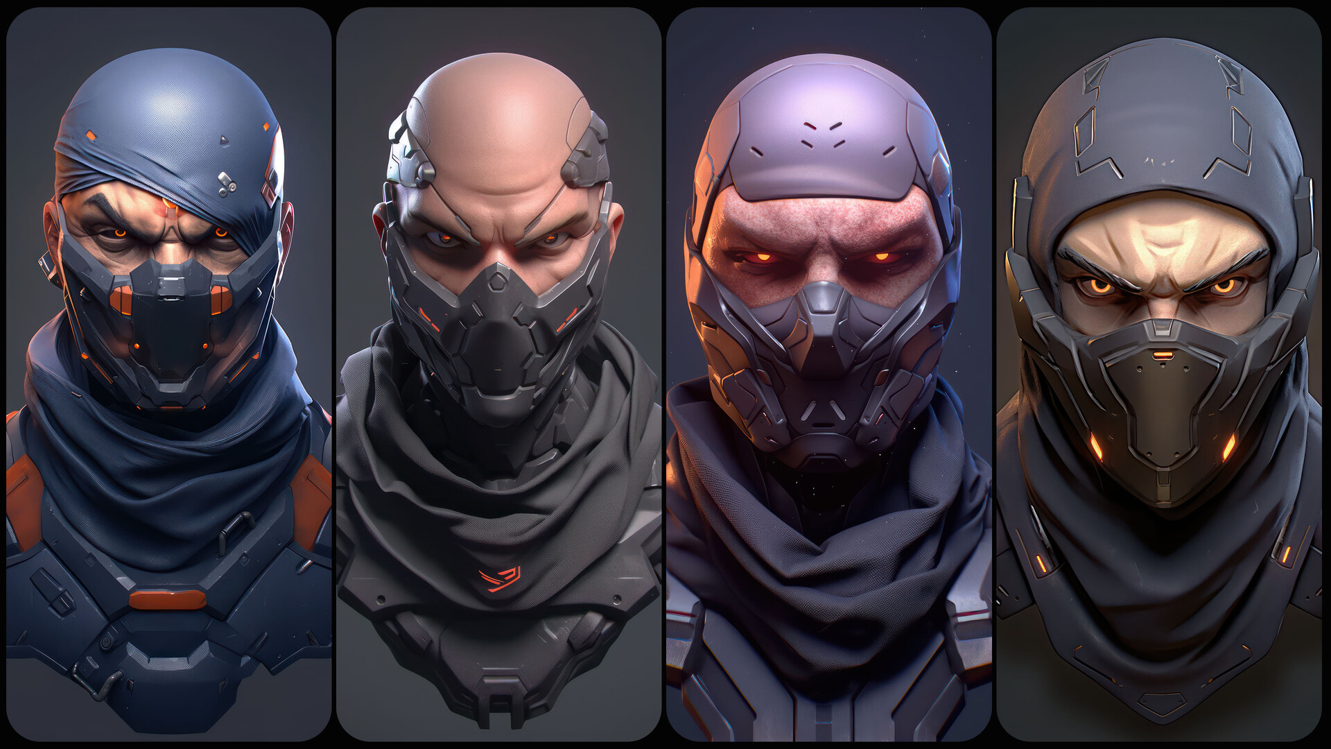 Ferial Studio - 🔹200 Sci-Fi Ninja - Head Model Reference Image Pack v ...