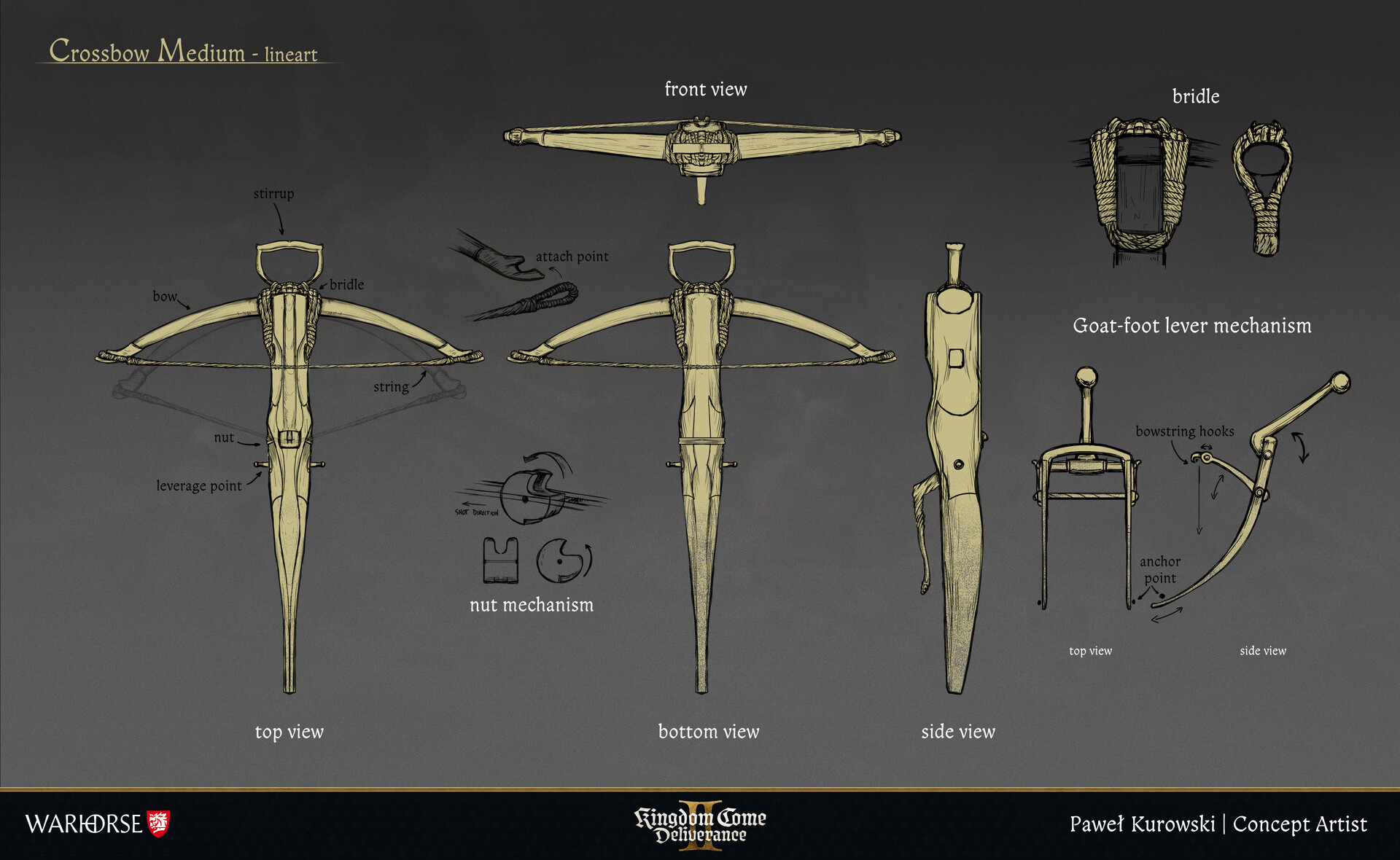 Pawel Kurowski - Kingdom Come: Deliverance II - Weapons crossbows concept art
