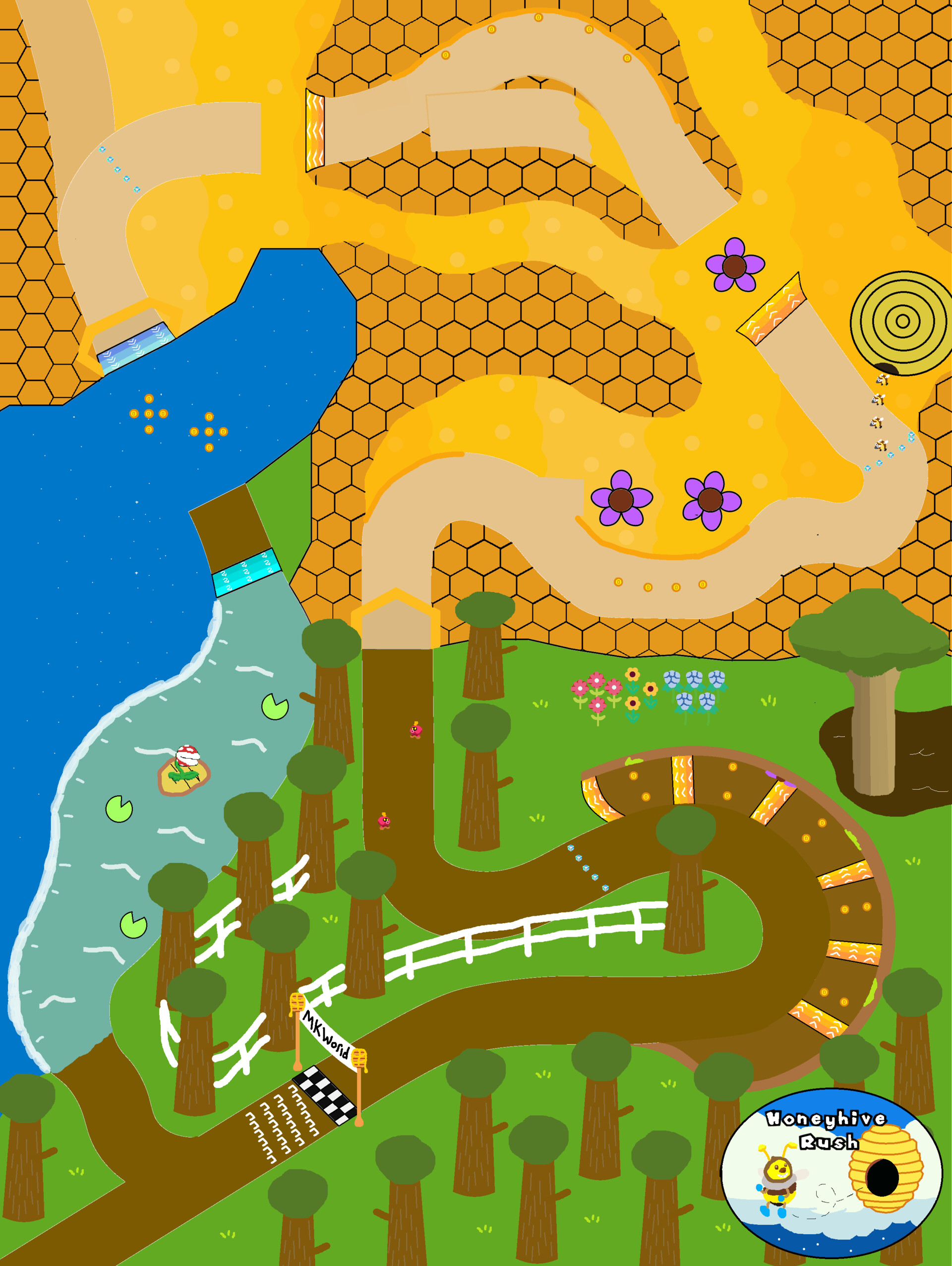 ArtStation - Mario Kart Track Concept: Honeyhive Rush