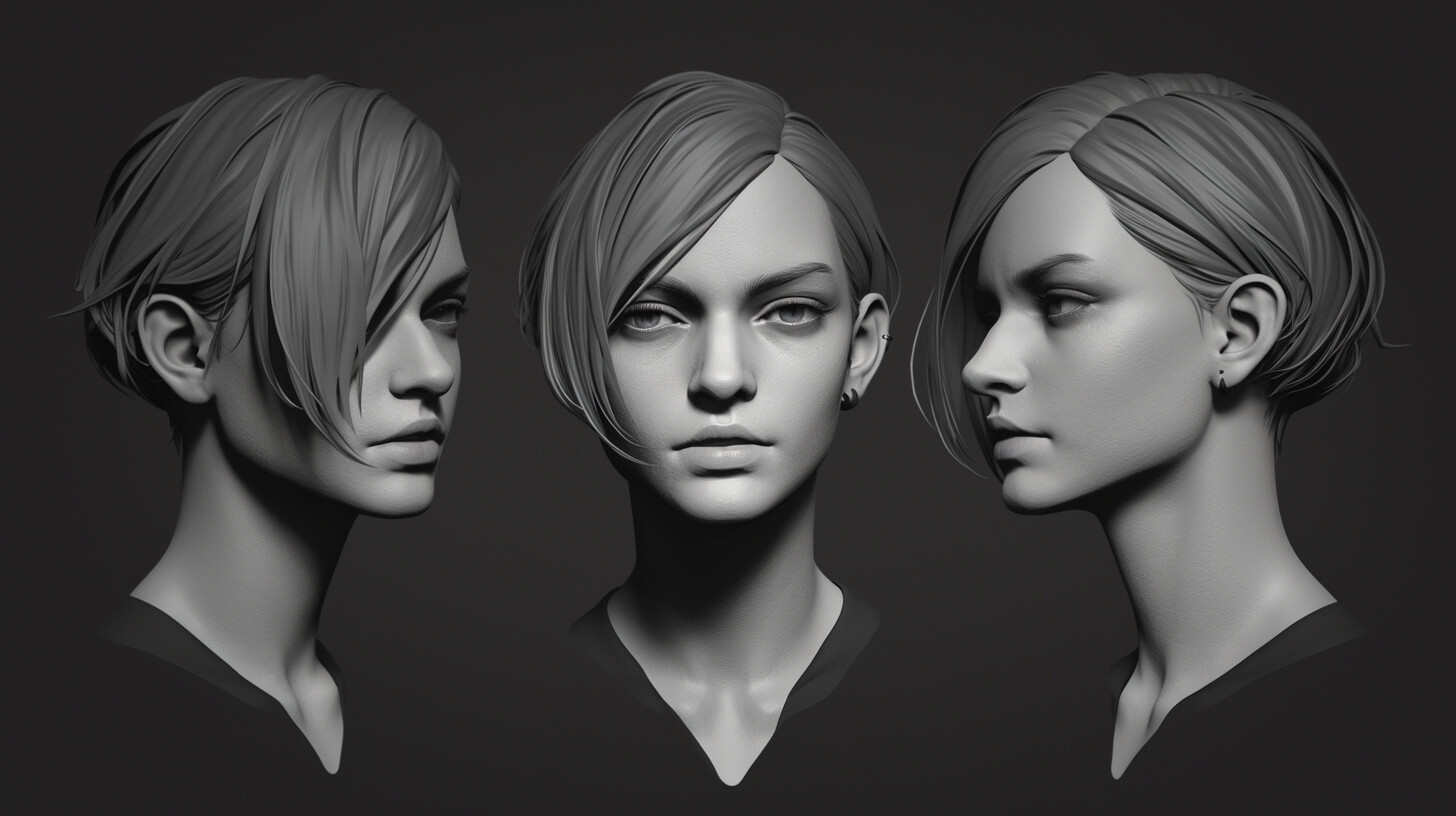 3D Head Sculpt References in 4K - Tika Art - +300 Rockstar Female Head ...