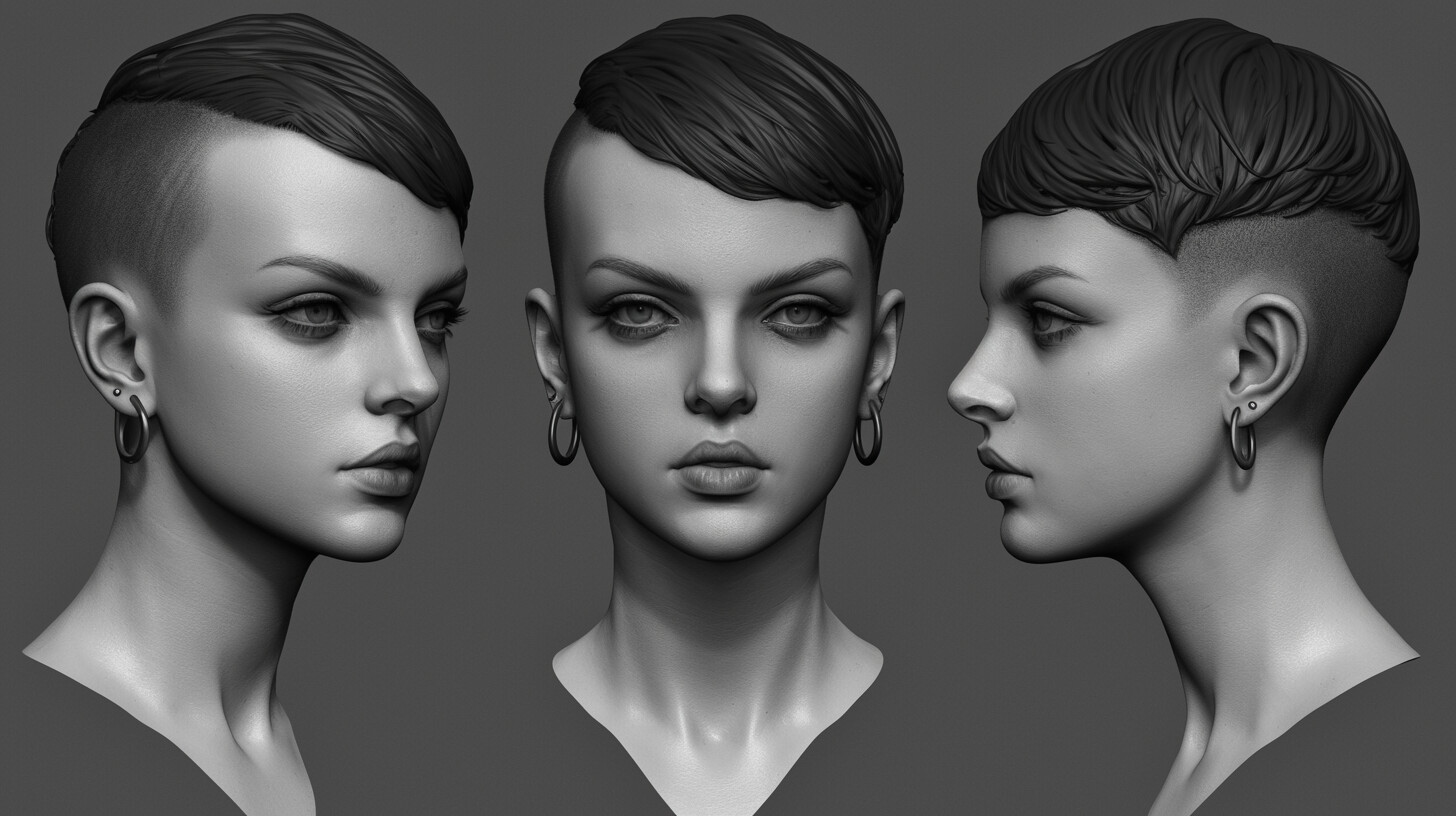 3D Head Sculpt References in 4K - Tika Art - +300 Rockstar Female Head ...