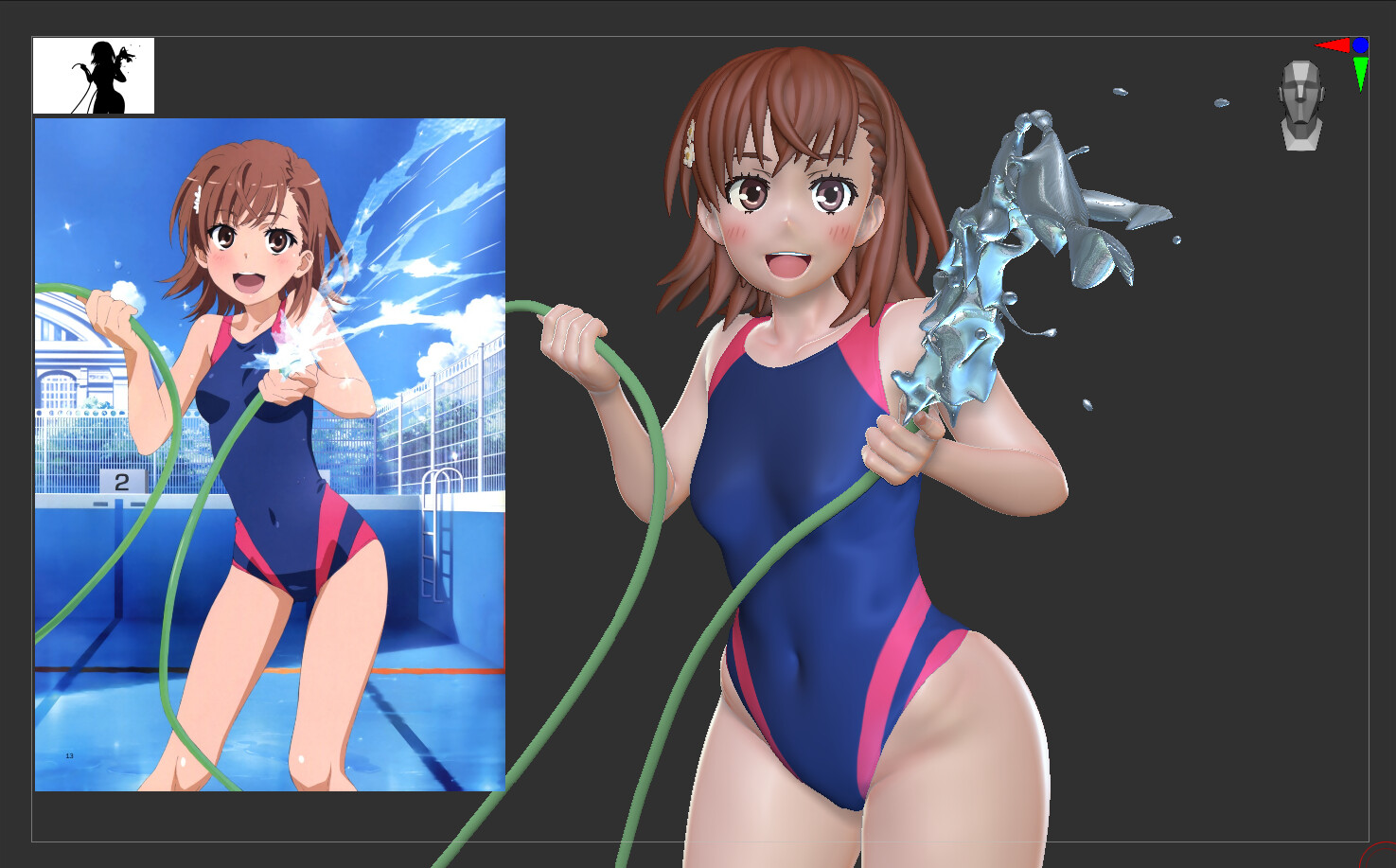 ArtStation - Misaka Mikoto - 御坂美琴 x 競泳水着 02