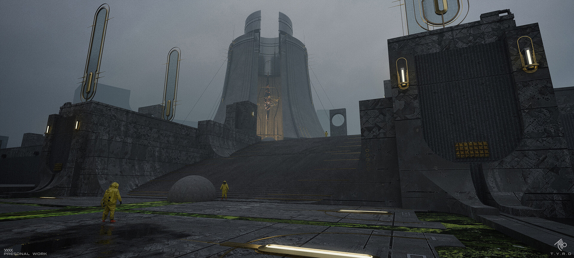 ArtStation - Origin-Stone power generation tower area PART 1