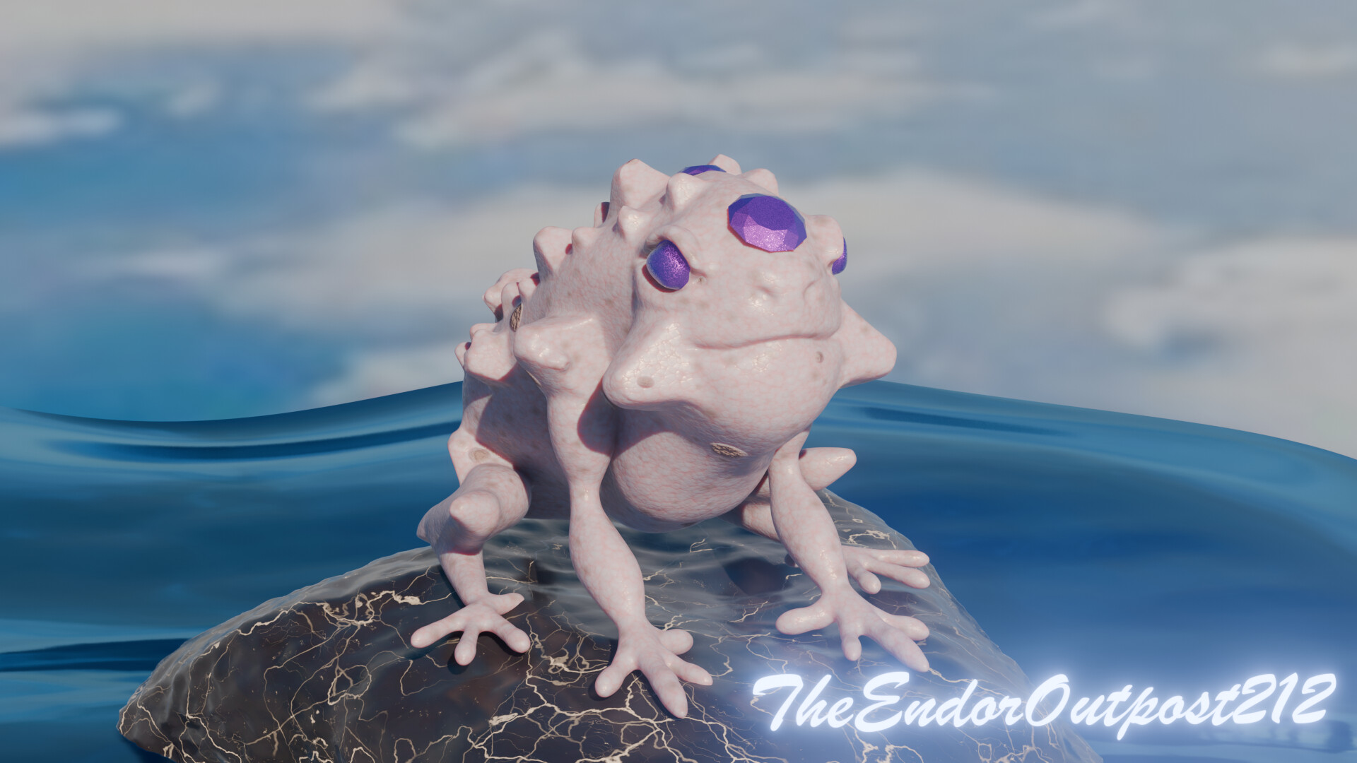 ArtStation - ZBrush + Blender 3D Alien Crystal Frog Work in Progress