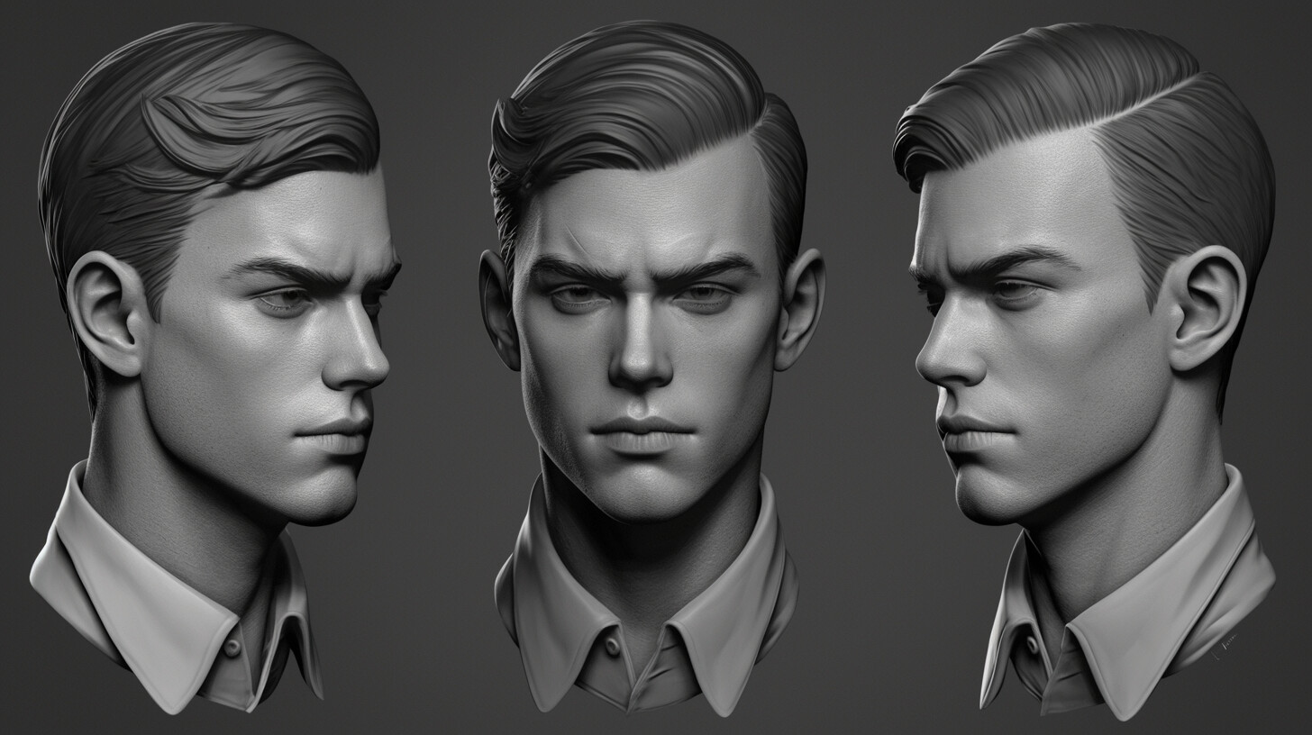 3D Head Sculpt References in 4K - Tika Art - +300 Prince Male Head ...