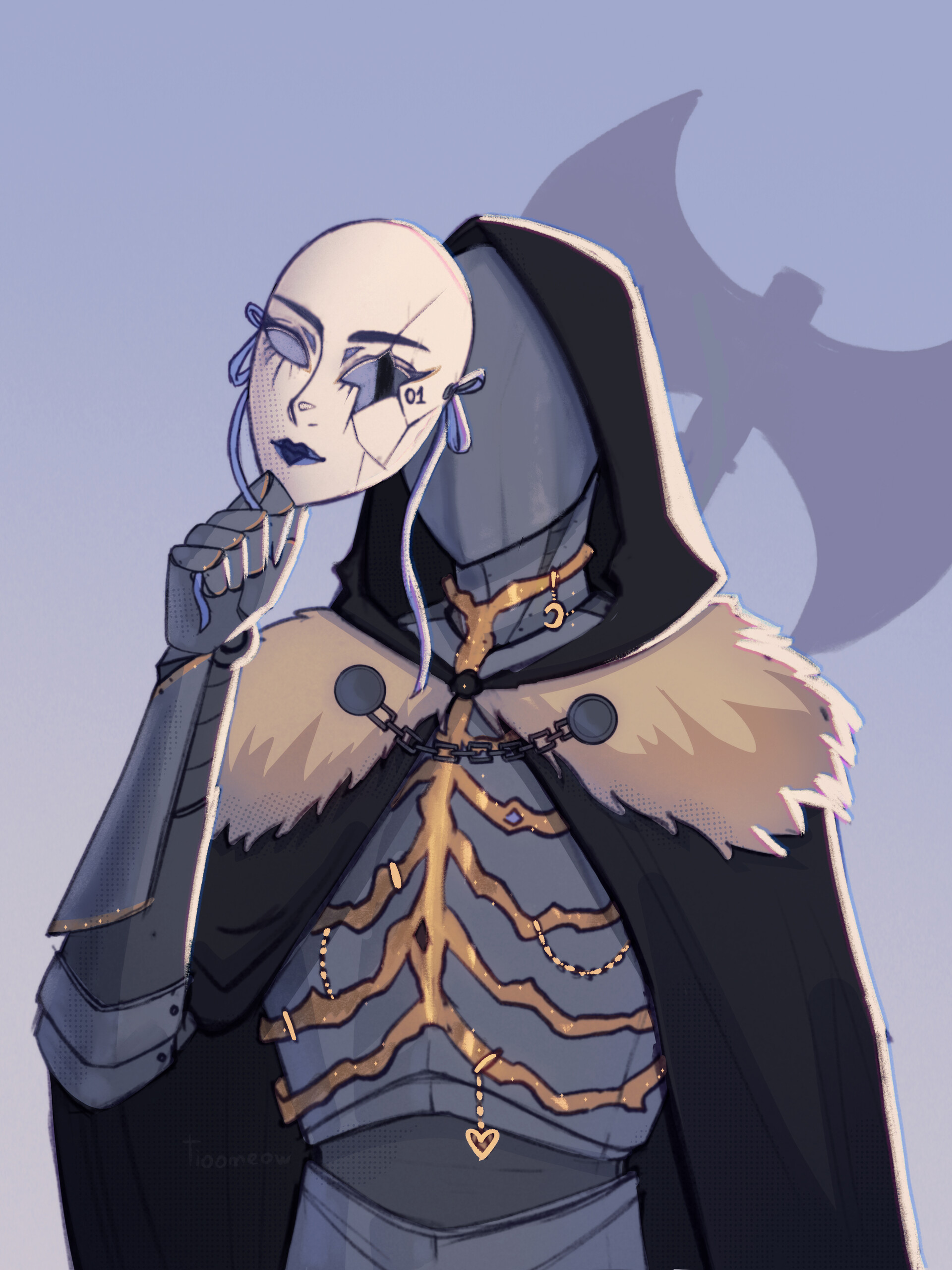 ArtStation - original character sketch - Valandra, warforged barbarian