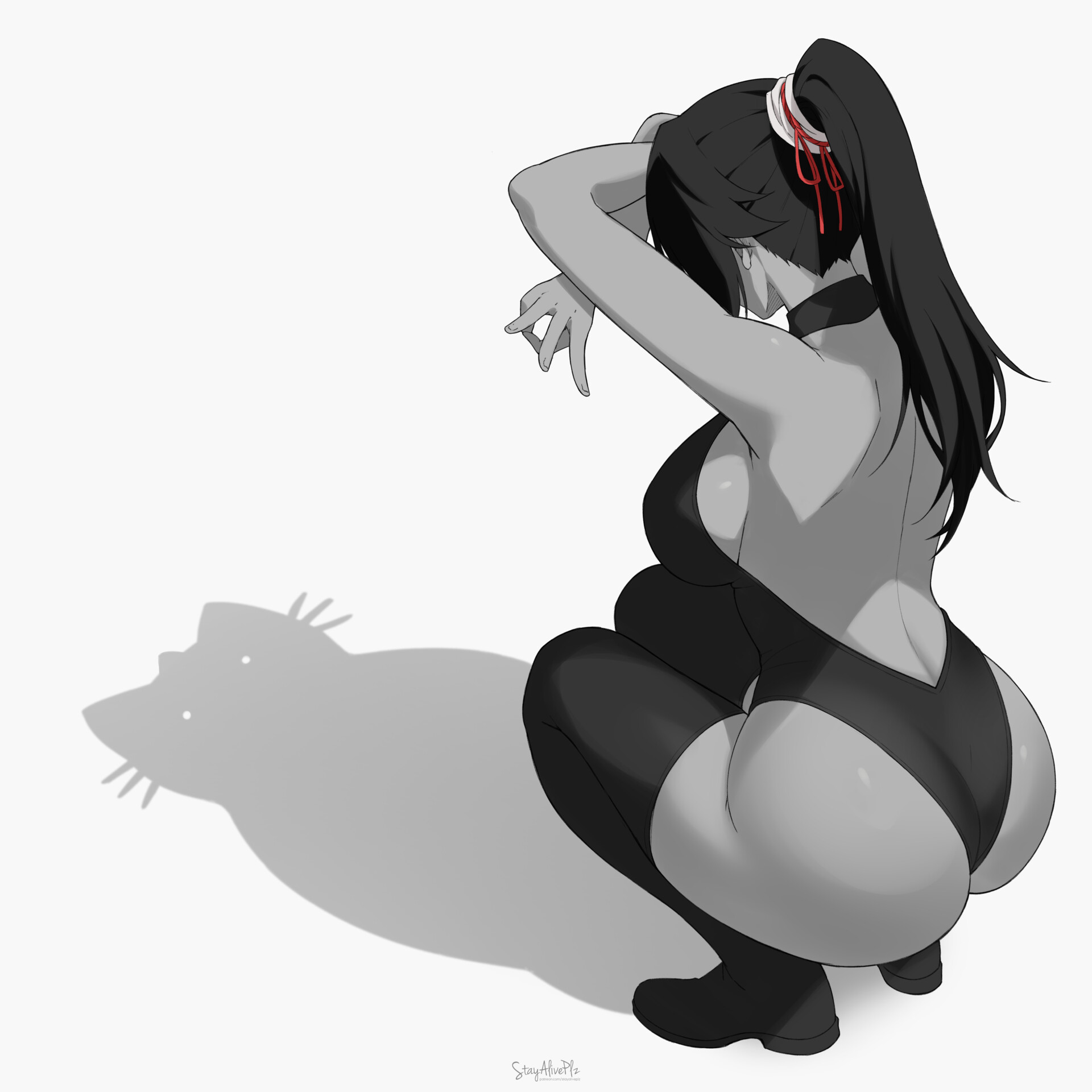 ArtStation - Yoruichi cat shadow sketches (BLEACH)