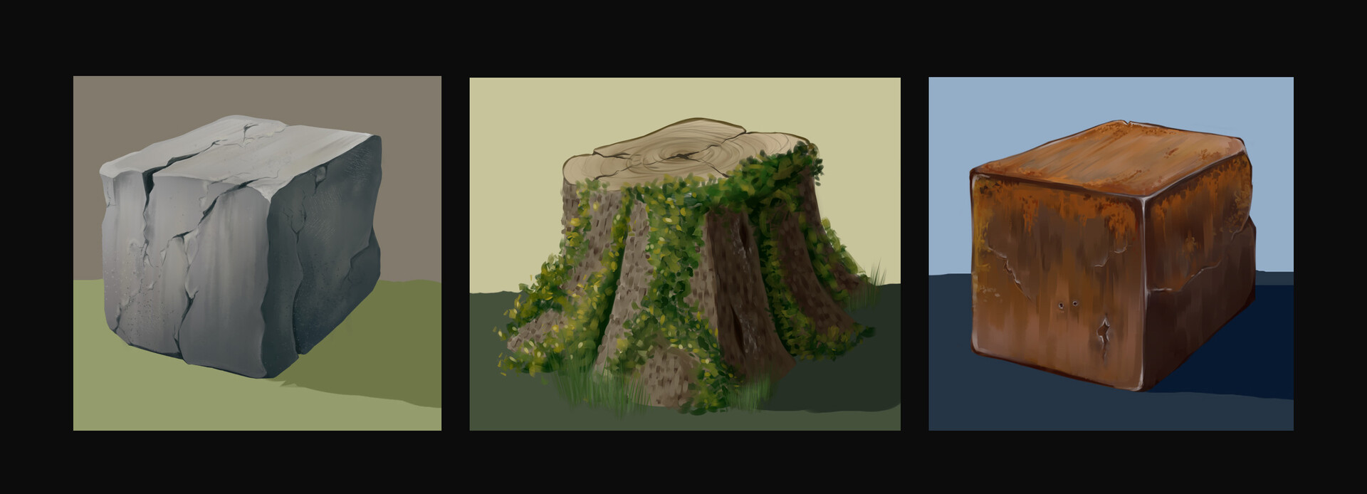 ArtStation - Texture Study – Stone, Metal, Wood