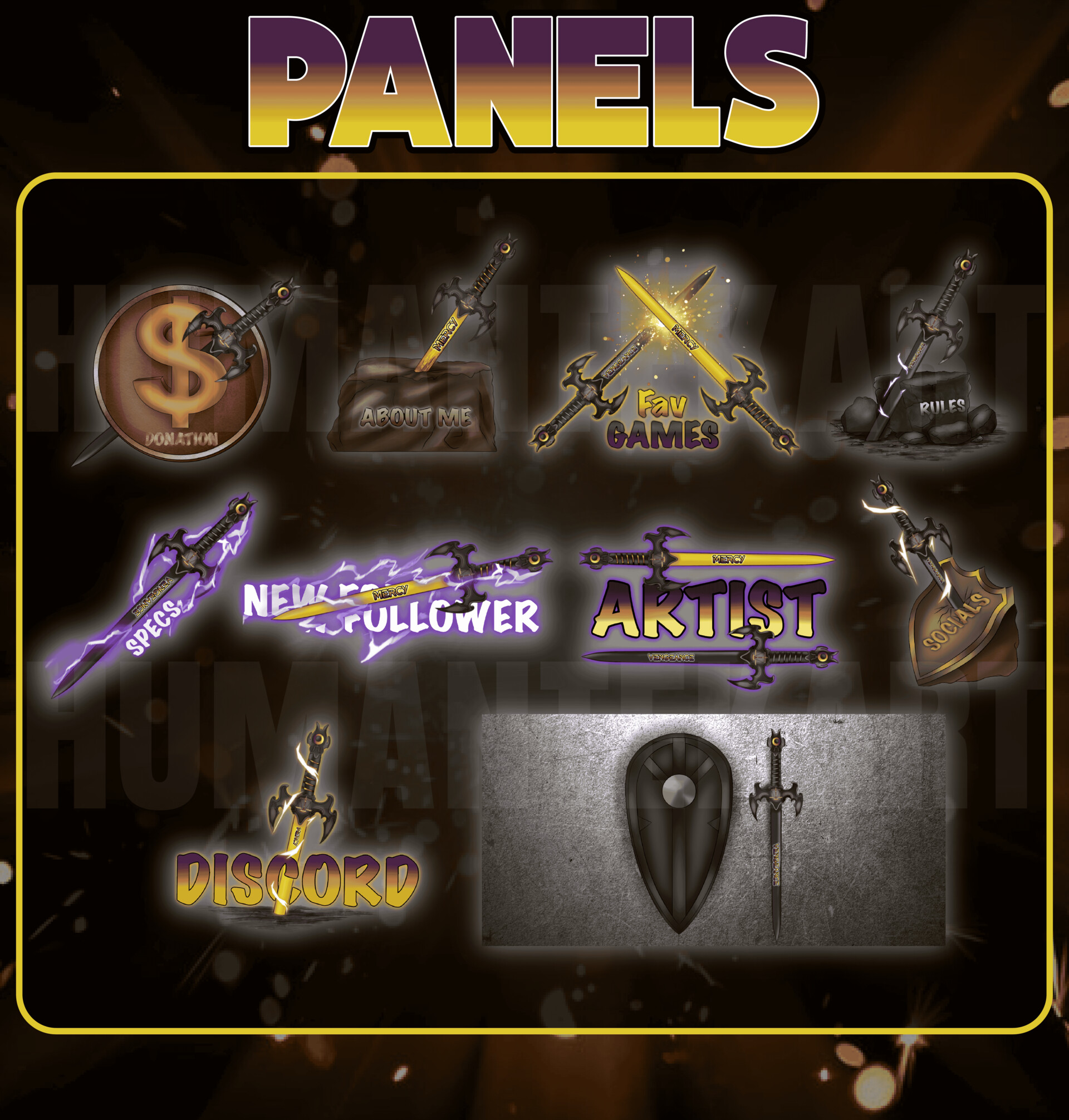 ArtStation - Custom Twitch Panels Based on Swords