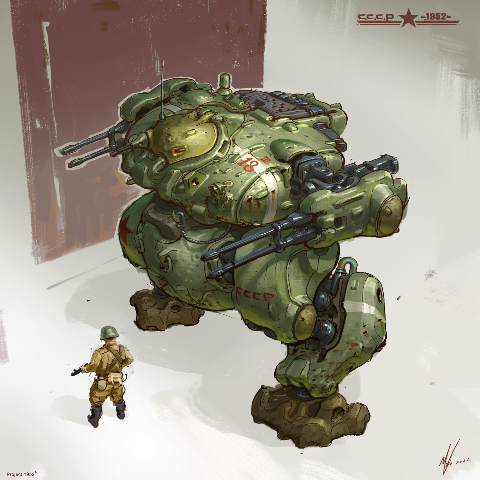 ArtStation - Project: 1952 - Soviet AA mech explorations