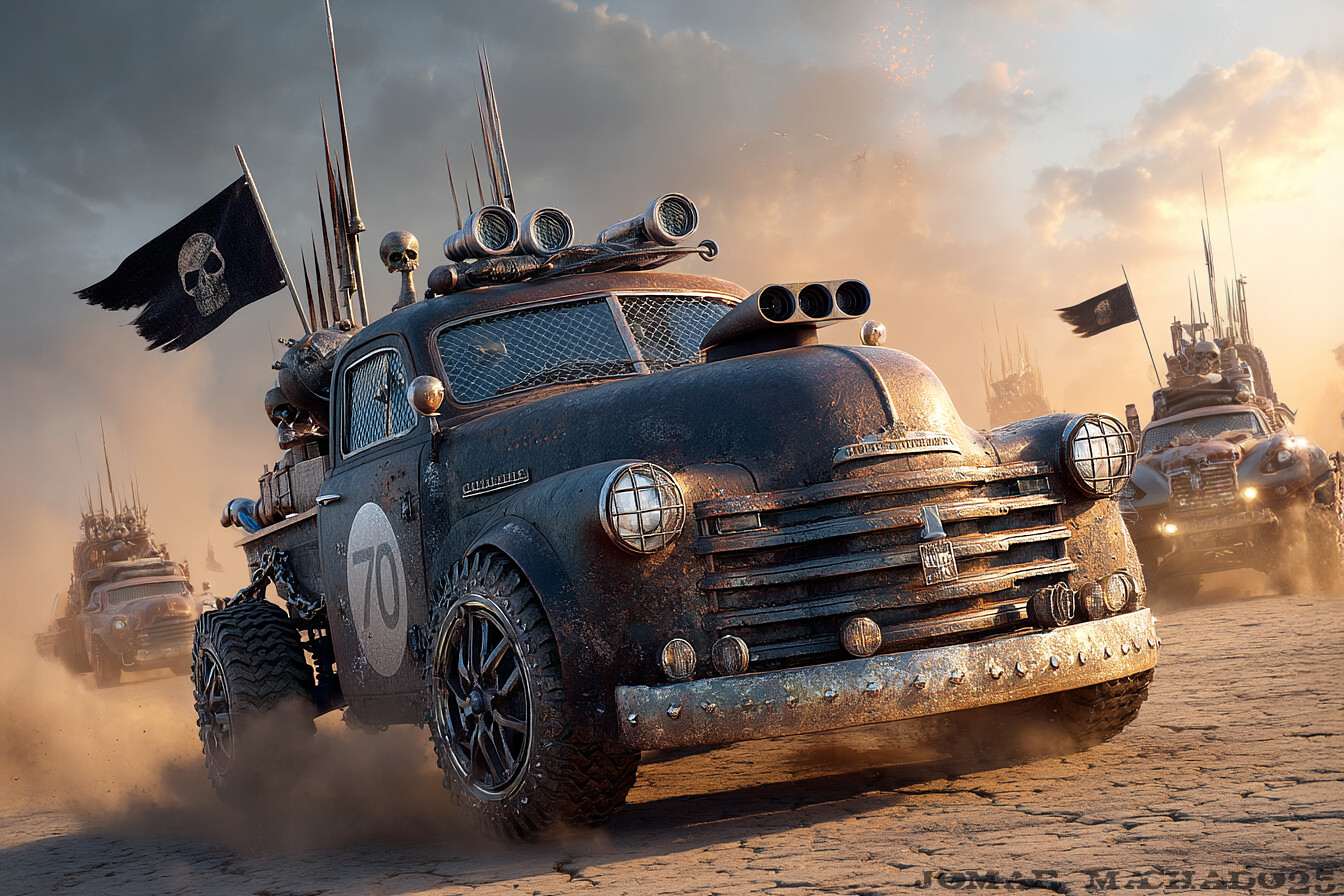 ArtStation - Retro-Grunge Fury Mad Max Chevy 50s