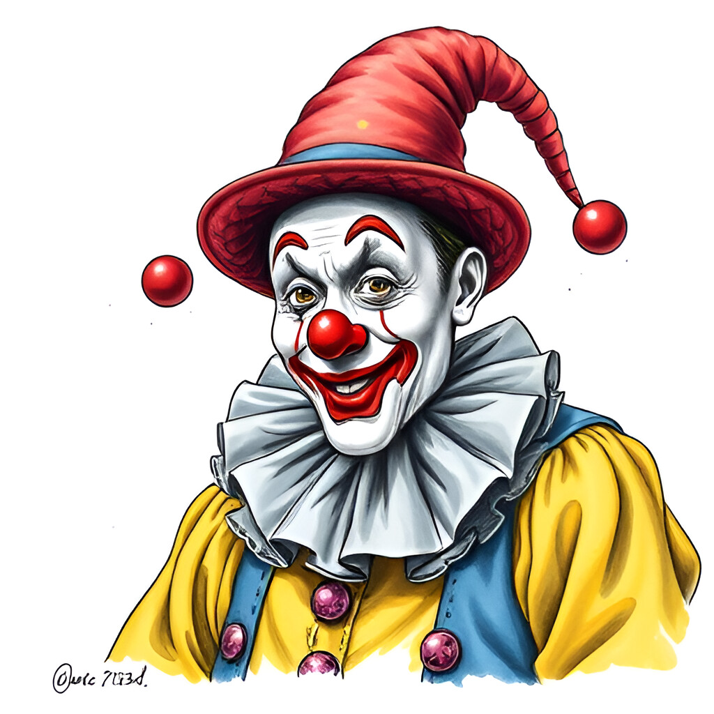 ArtStation - Durer-Picasso drawing of a Clown 1