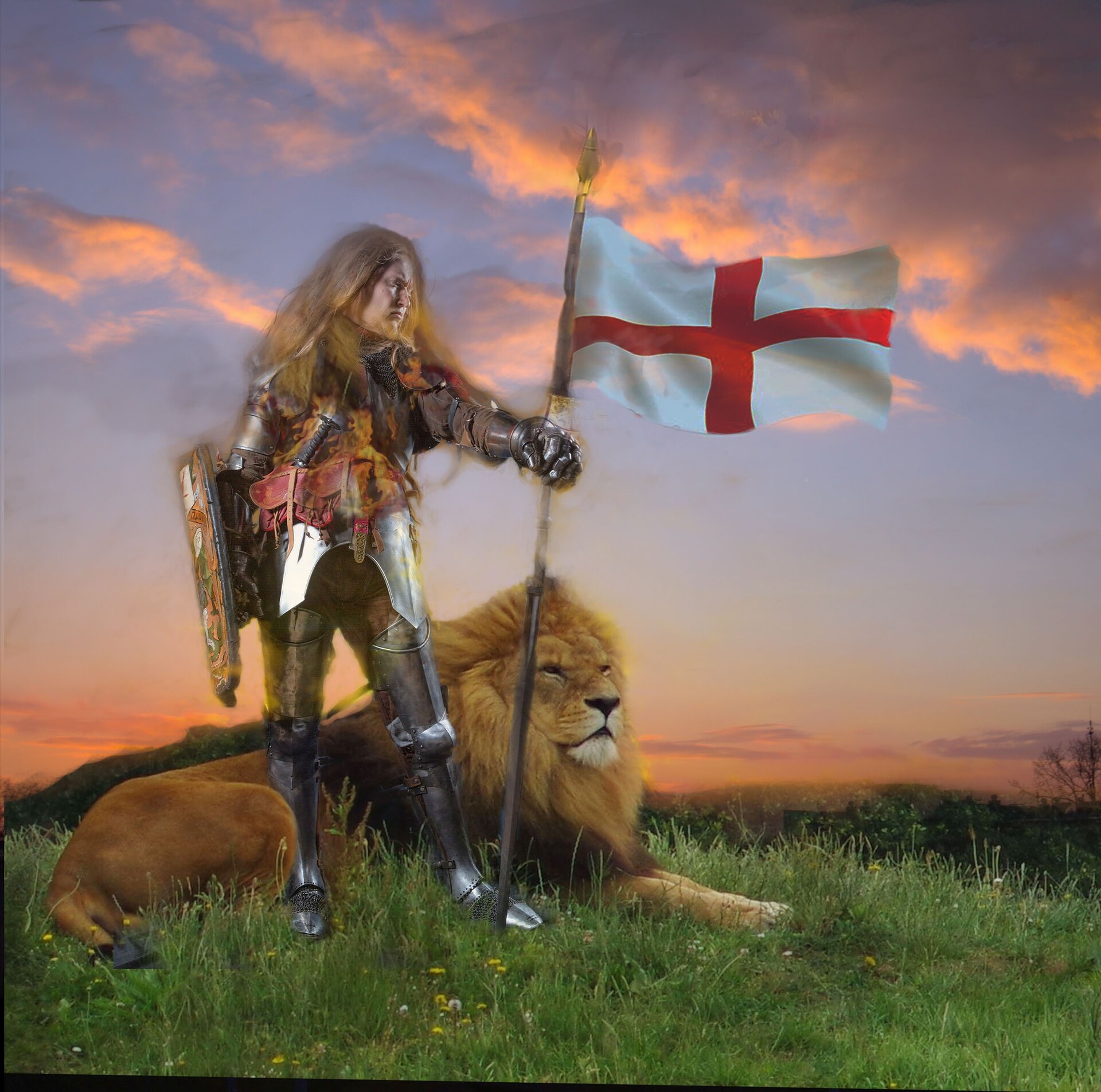ArtStation - England knight and lion