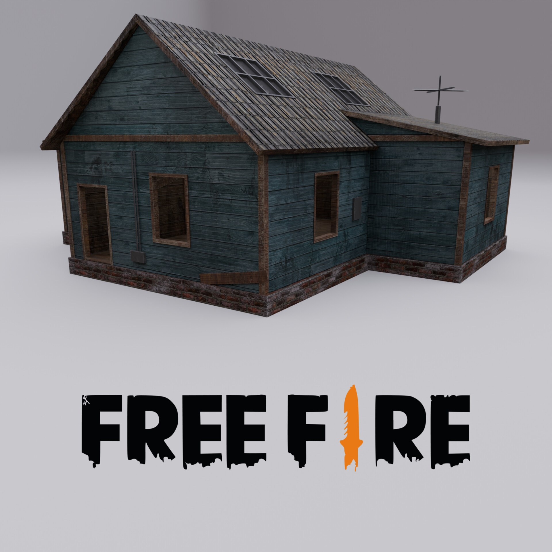 ArtStation - Classic Free Fire Cabin - Game Asset