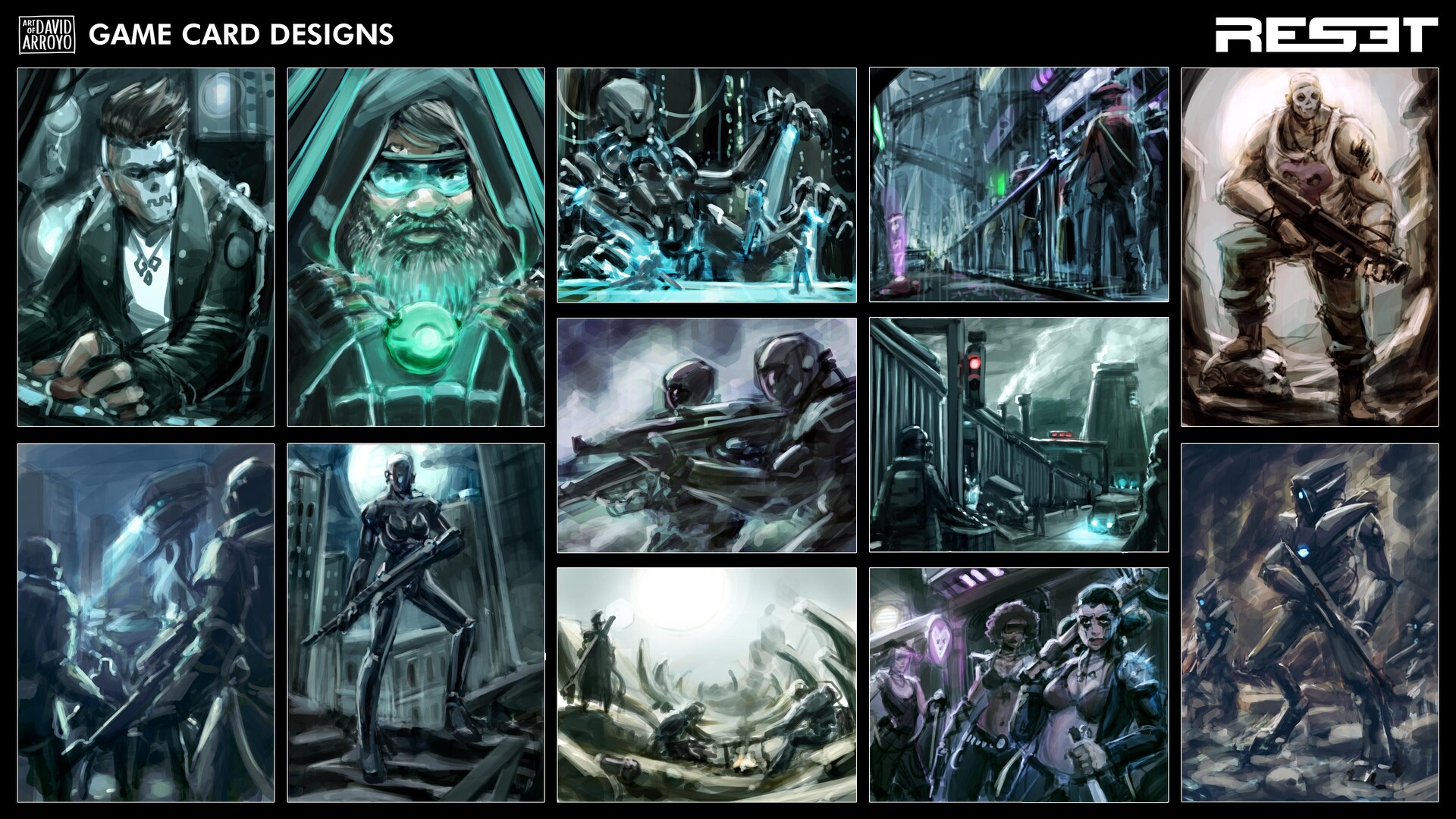ArtStation - Painted Thumbnails for Card Game Designs