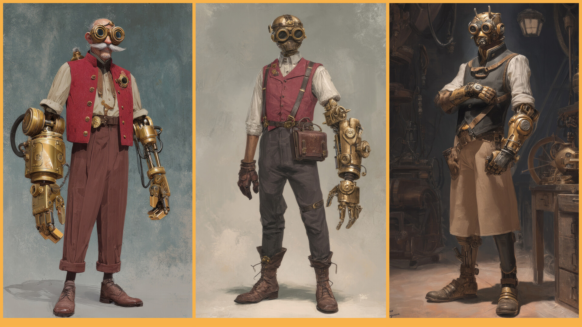 Artificial Dimension - 303 Steampunk inventor character