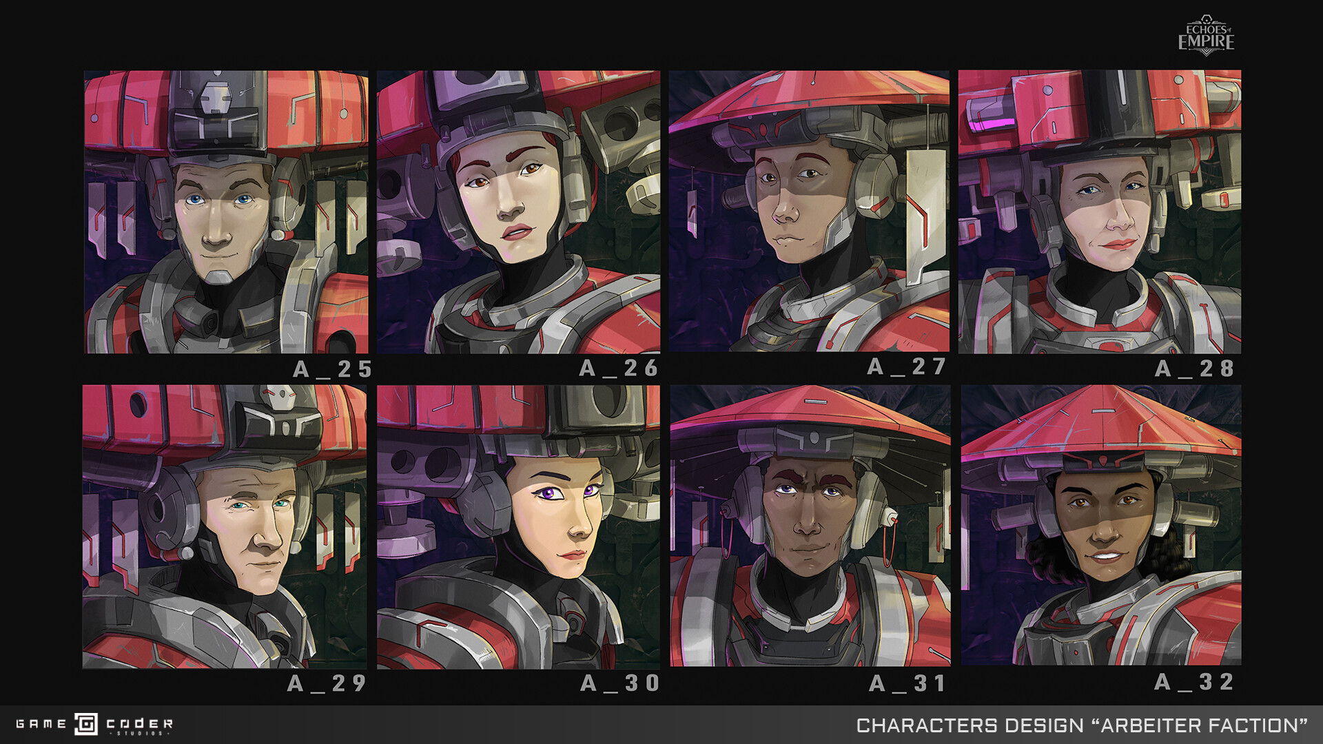 Art Portfolio - GameCoder Studios - Echoes of Empire - Characters "Arbeiter Faction"