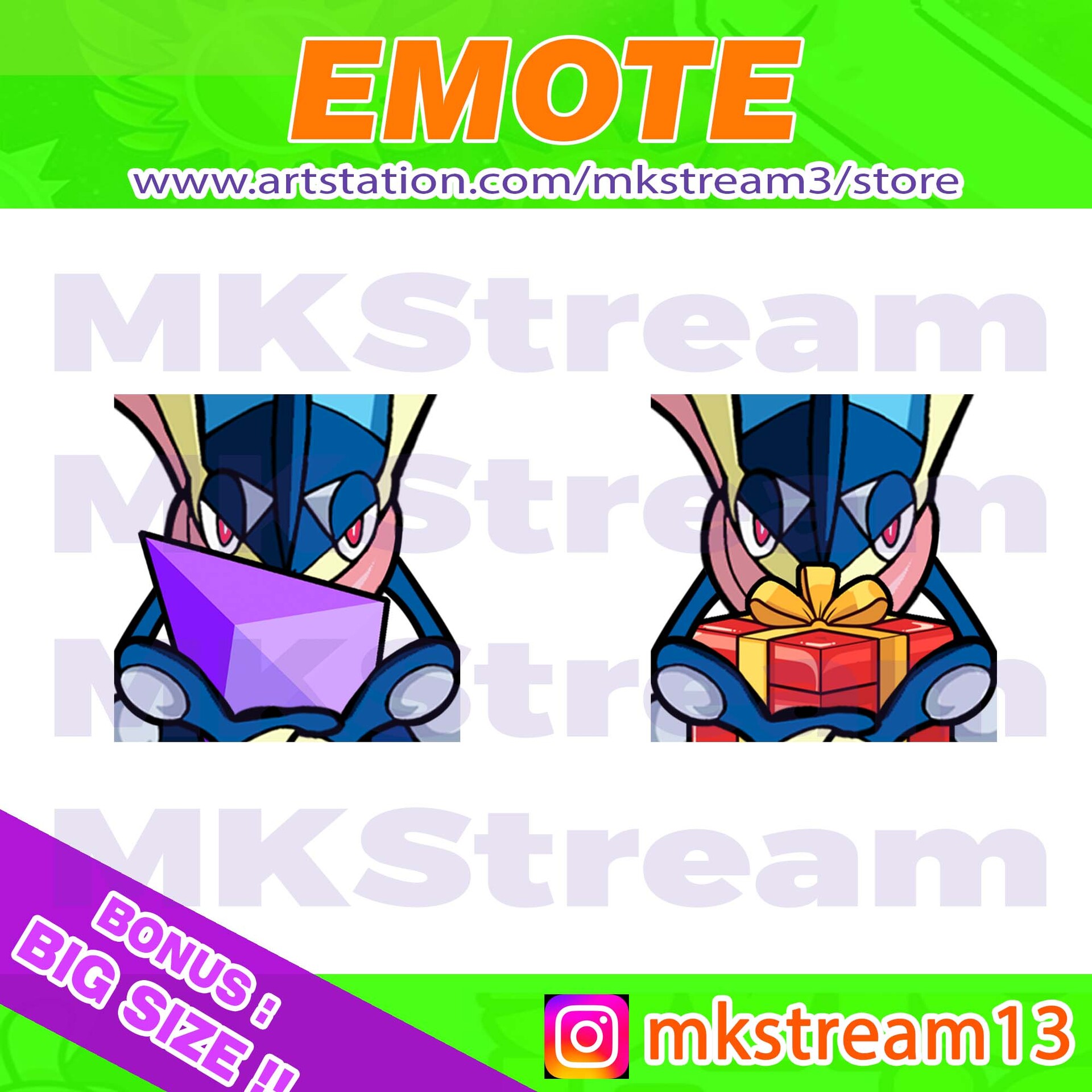 ArtStation - Stickers Emotes pokemon greninja hold gift present bit ...