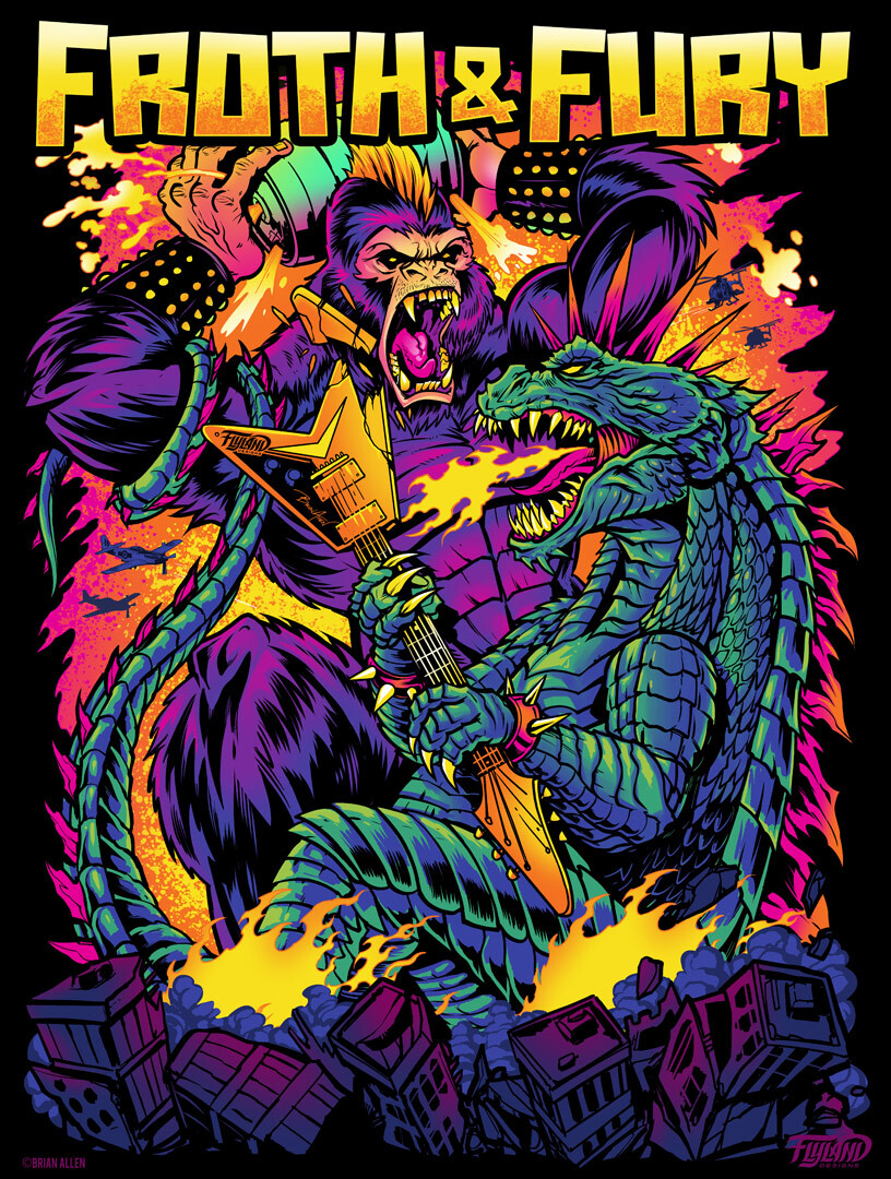 Brian Allen - Punk Godzilla vs Kong Poster Art
