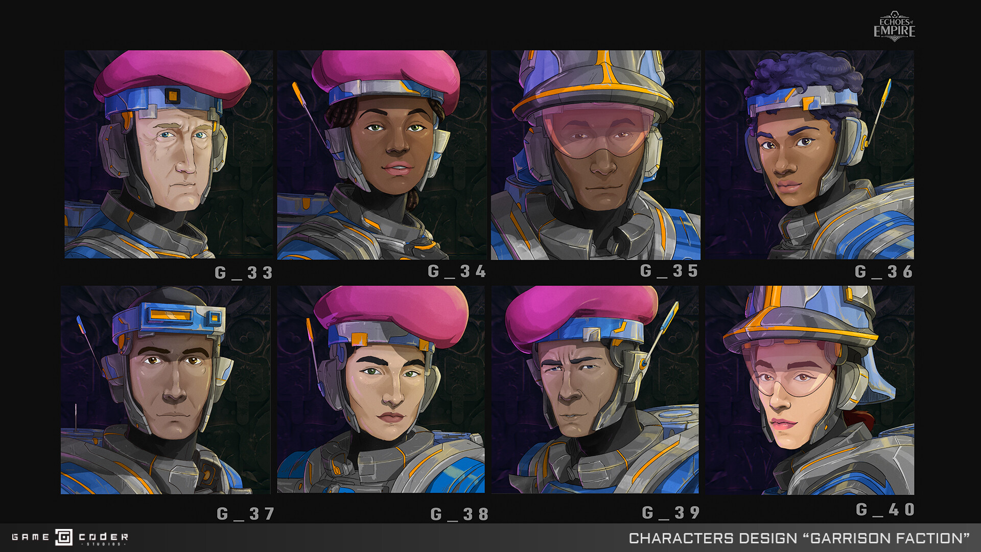 Art Portfolio - GameCoder Studios - Echoes of Empire - Characters "Garrison Faction"