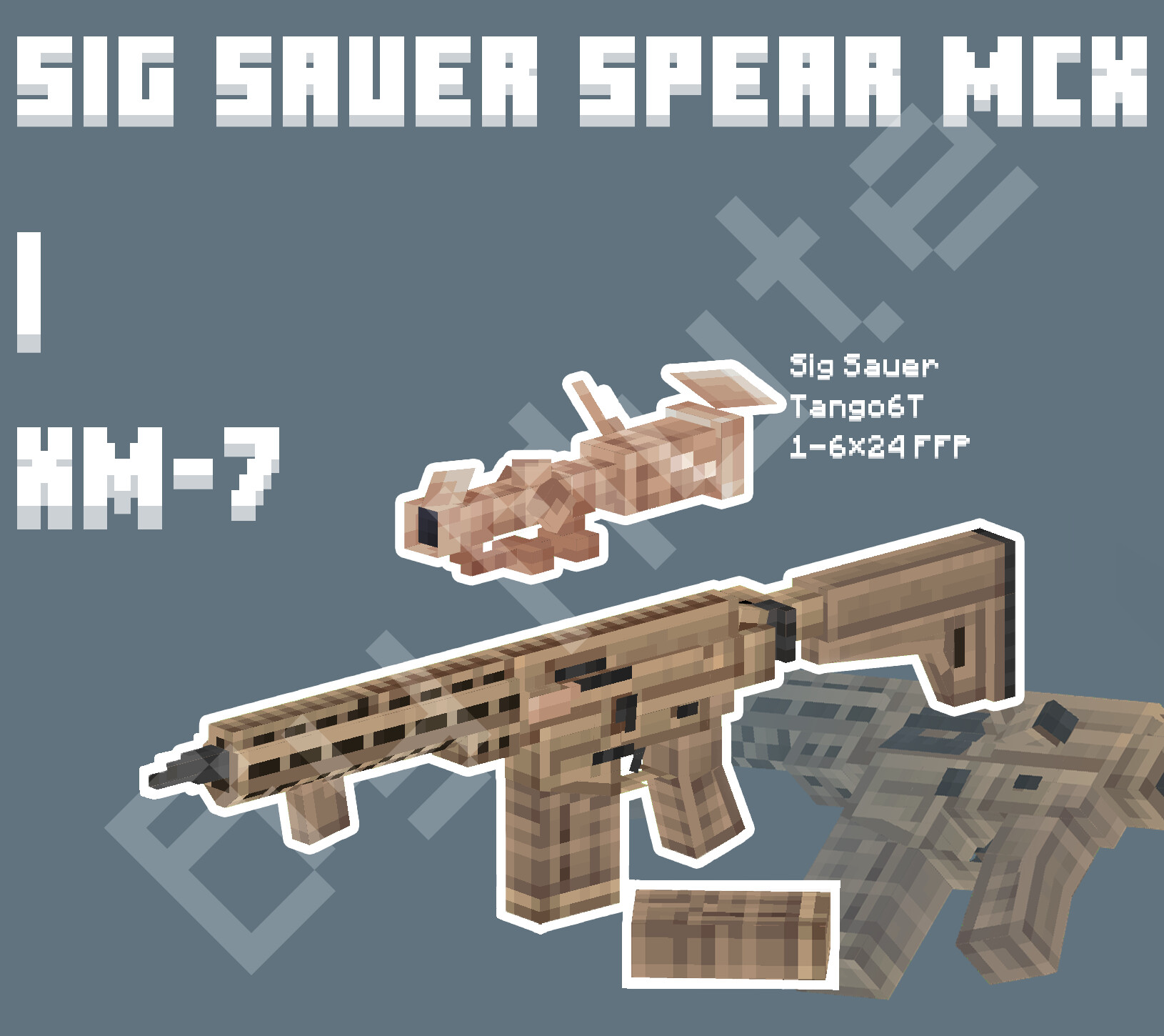 ArtStation - Sig Sauer Spear MCX XM-7 | Low-poly minecraft style