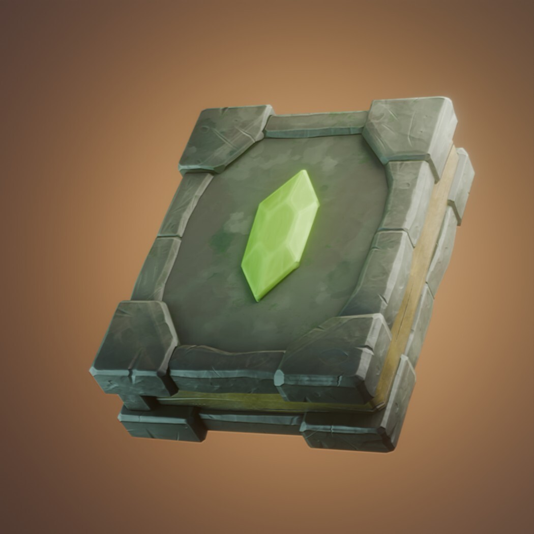 ArtStation - Fantasy Stone Book with Gem ( Game Asset )