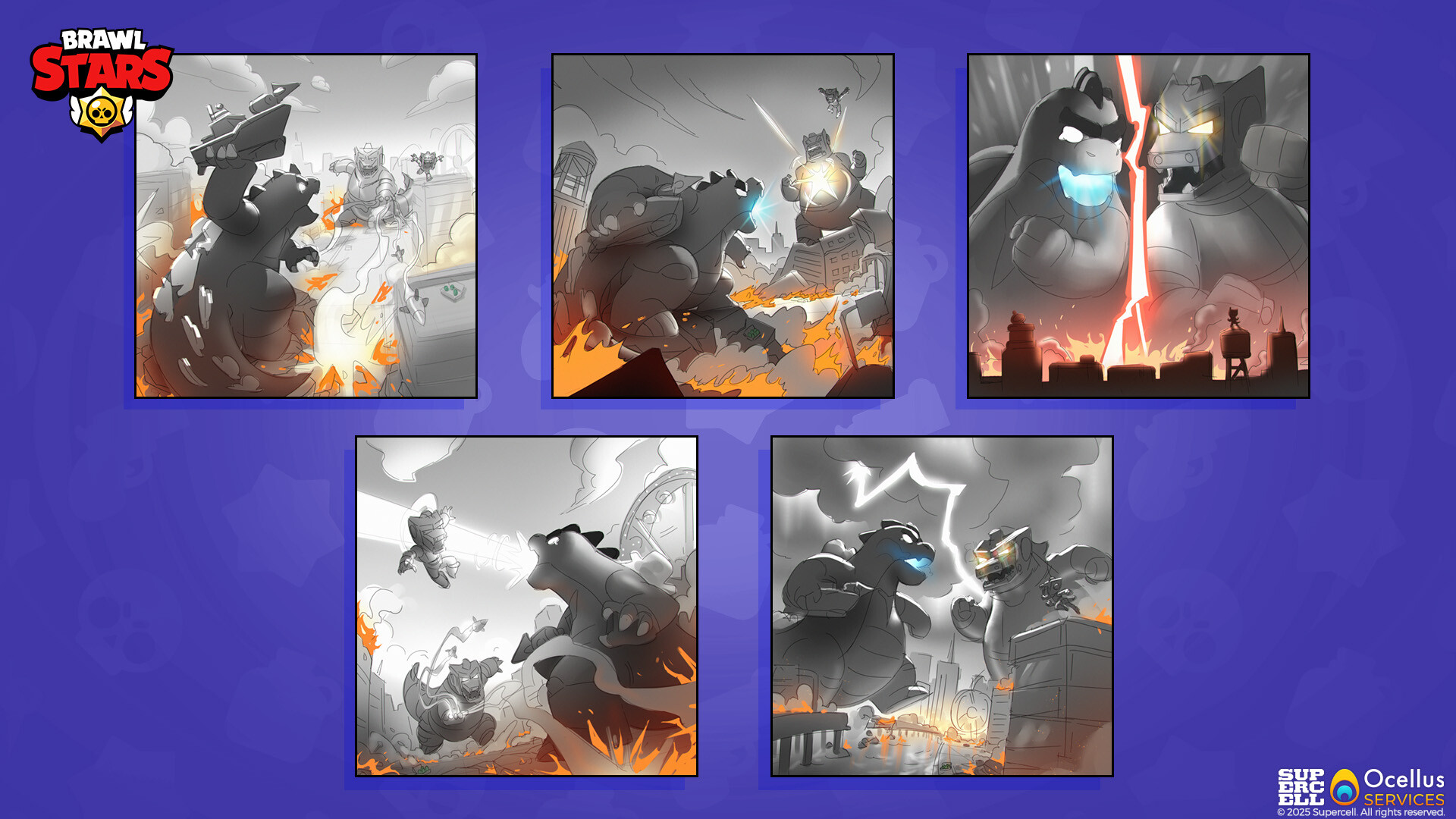 Ocellus - SERVICES - Brawl Stars - Godzilla Illustration