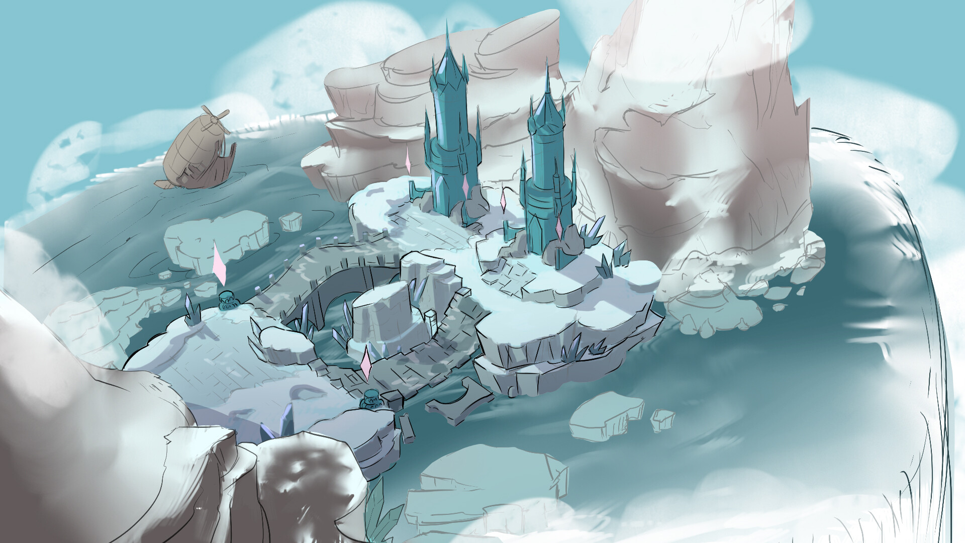 Andy Jaramillo - Sanctuary of the Skybound Roots - Concept art