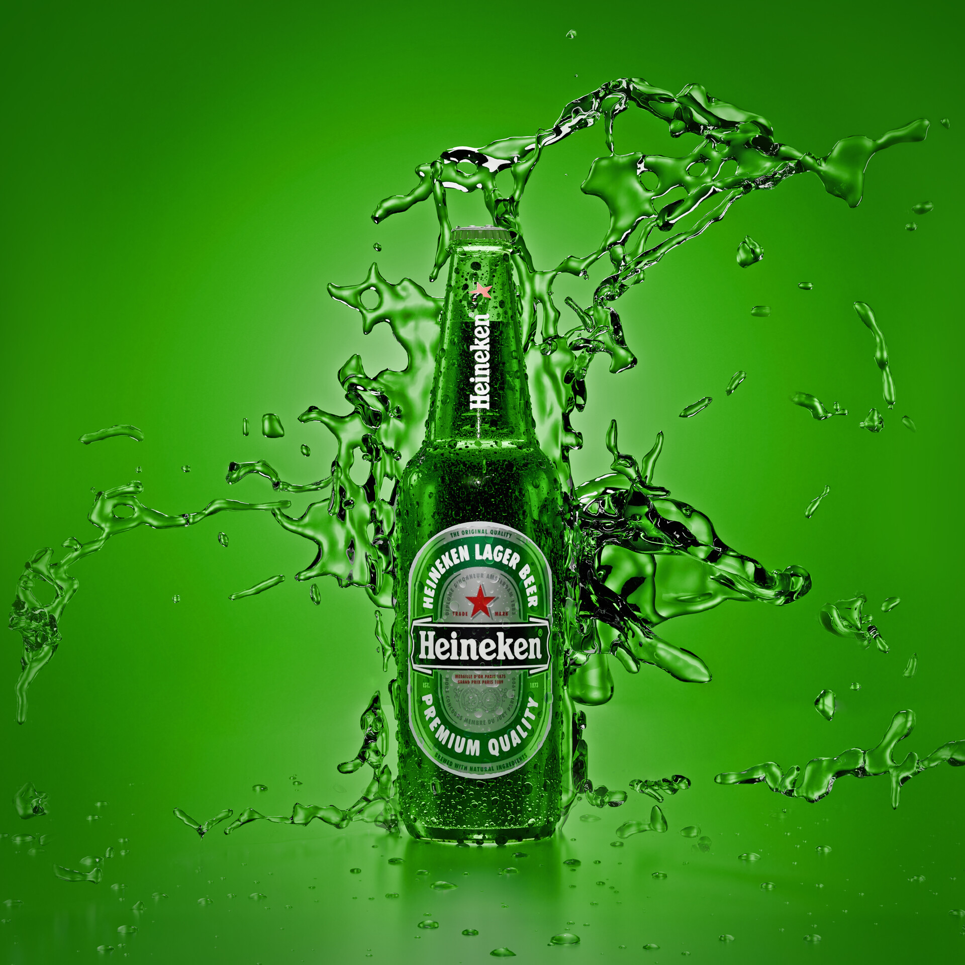 ArtStation - 3D Model Heineken Beer Bottle Advertising
