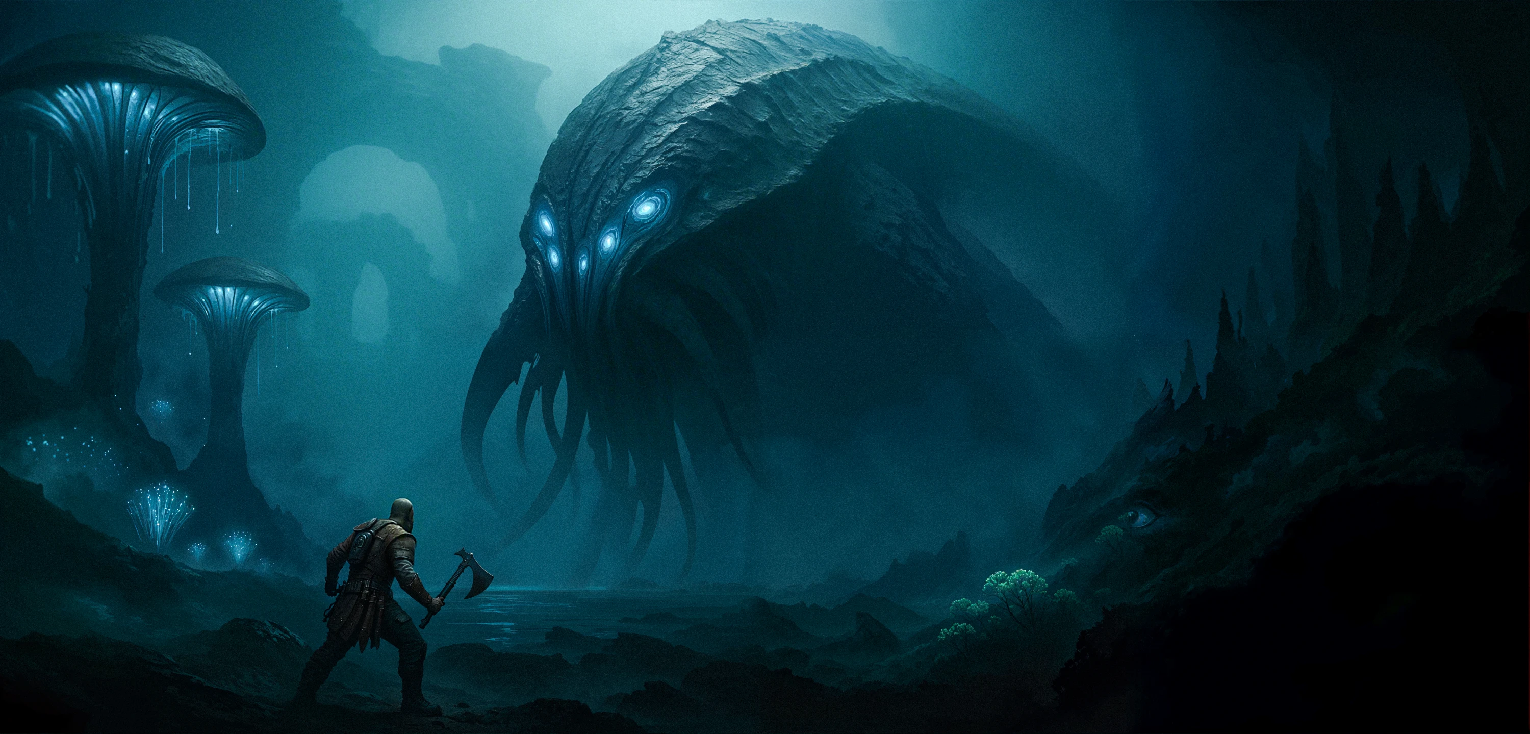 ArtStation - battle, cthulhu, game scene