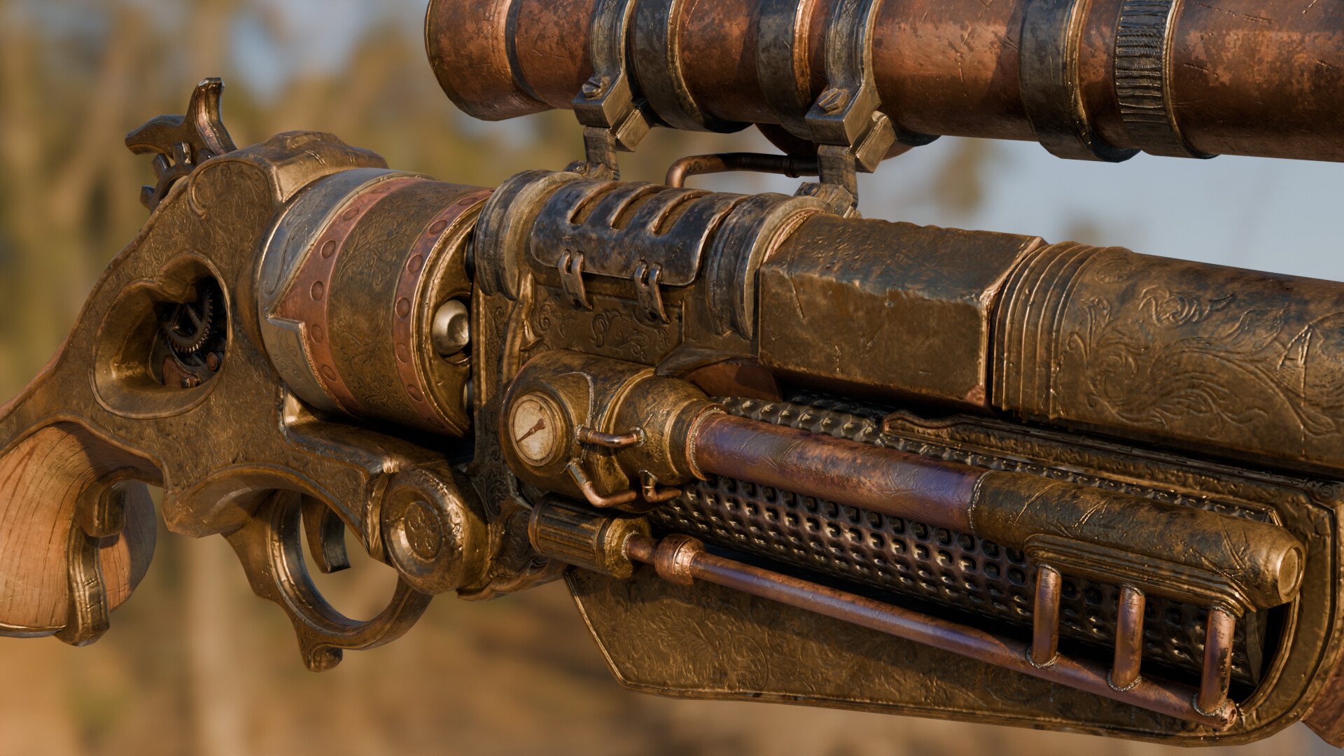 ArtStation - Steampunk gun