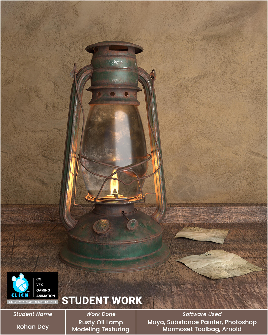 ArtStation - Rusty Oil Lamp Modeling Texturing