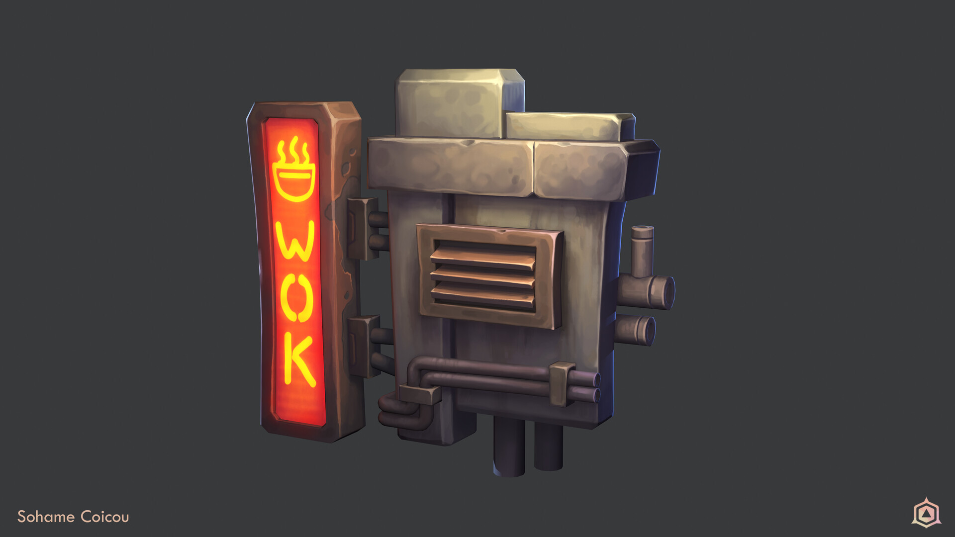 ArtStation - Neon Sign: Wok - 2023