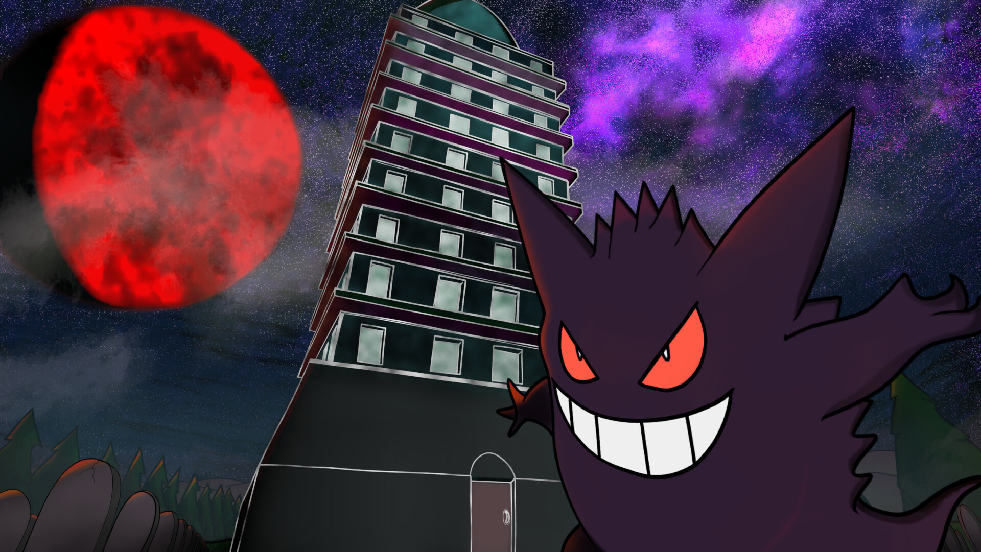 ArtStation - Gengar in the Blood Moon Light
