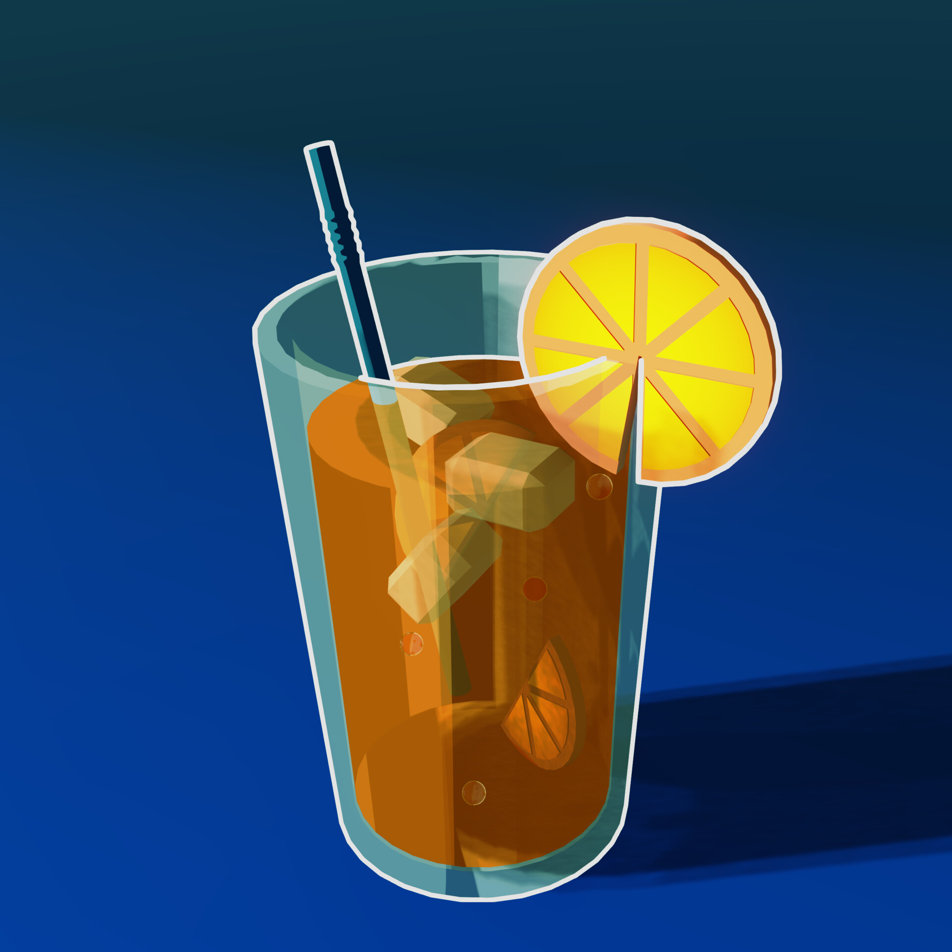 ArtStation - 2.5d Lemon Juice glass
