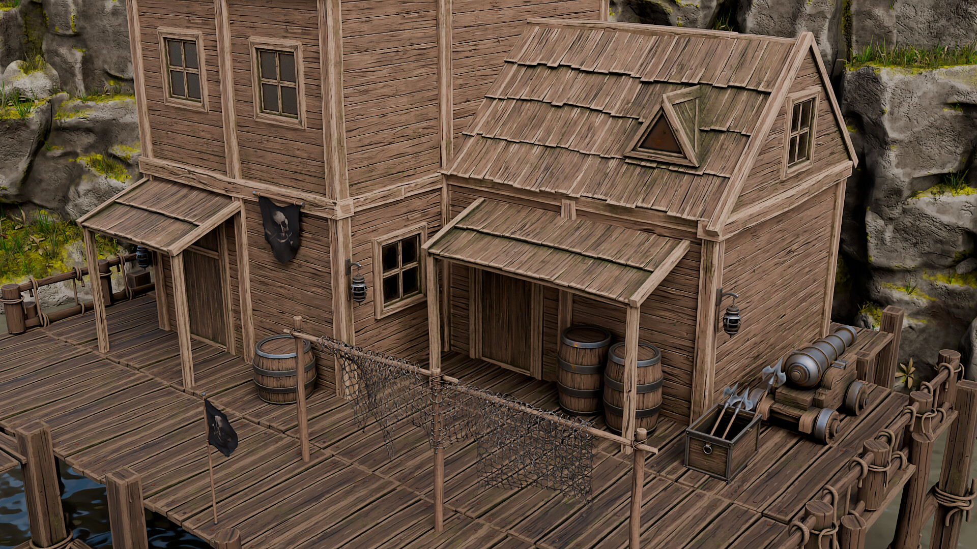 3D Tudor - 3DT Pirate Bay Modular Pack for Blender & Game Design