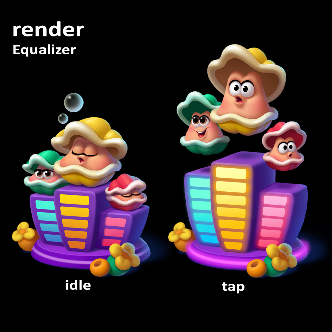 ArtStation - Equalizer – 2d Render for Fishdom (Playrix) Casual Game