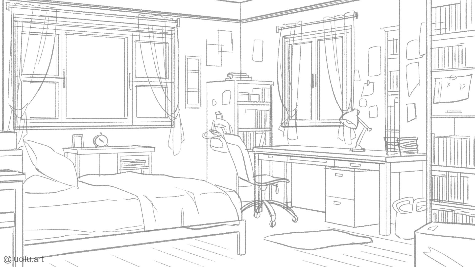 bedroom drawing background