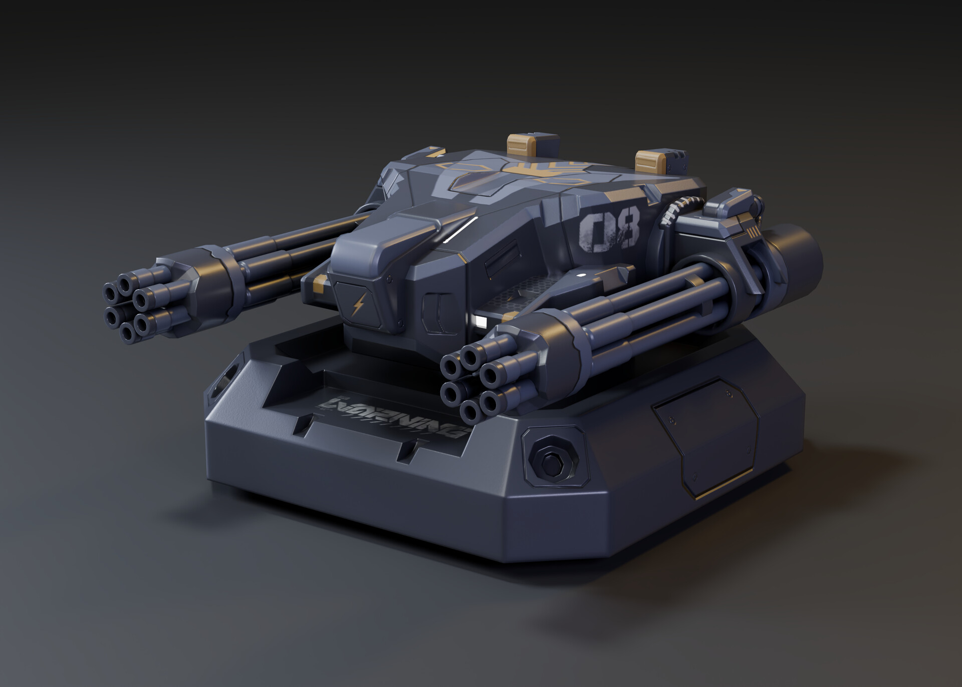 ArtStation - Sci-fi stylized Turret