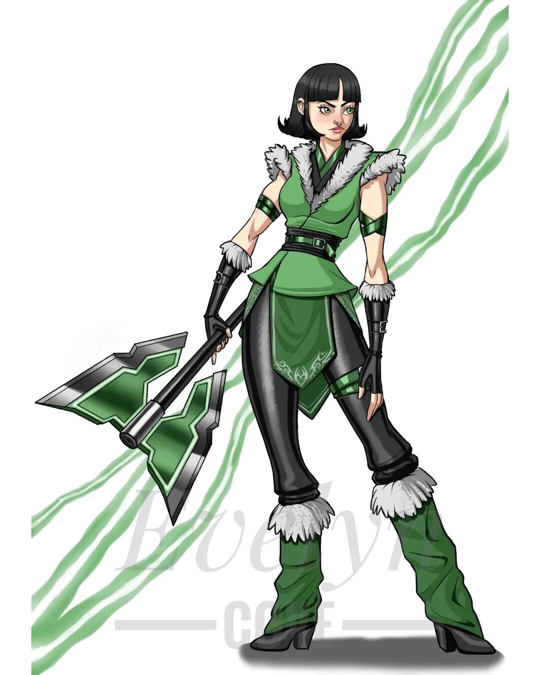 ArtStation - Verdara The Emerald Warmaiden.