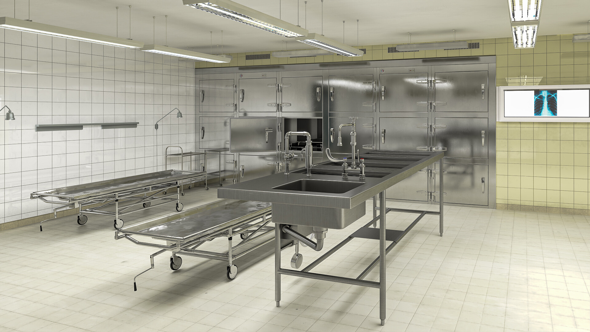 ArtStation - Modern Morgue Interior / Autopsy Room