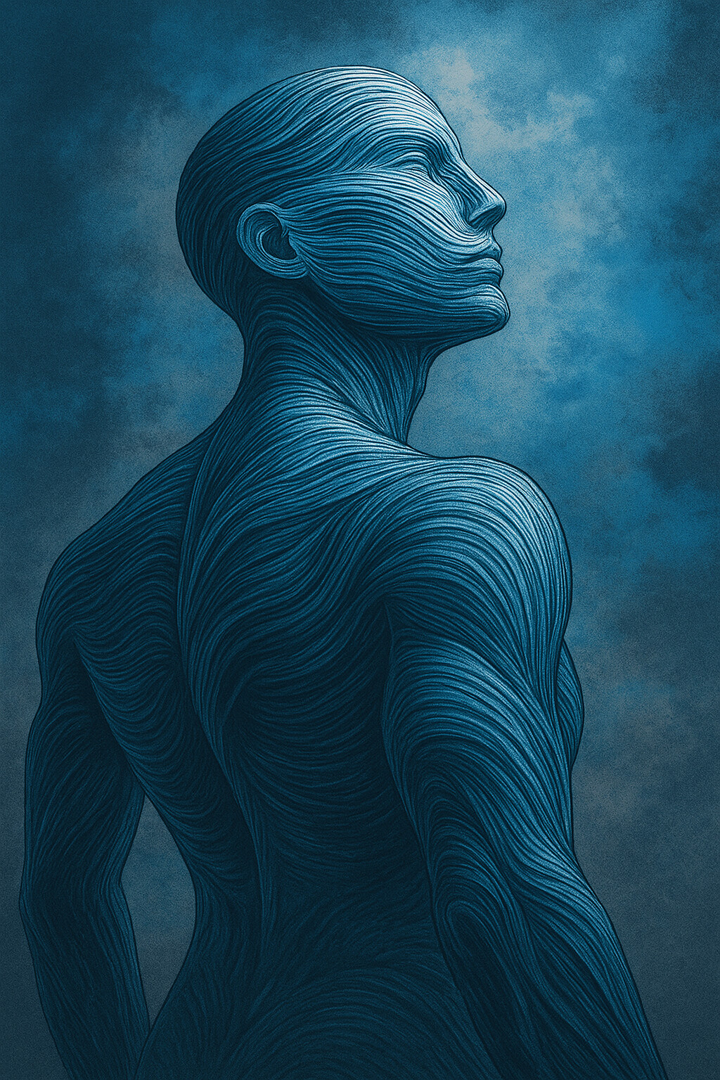 ArtStation - Lined Human Form in Blue Hues