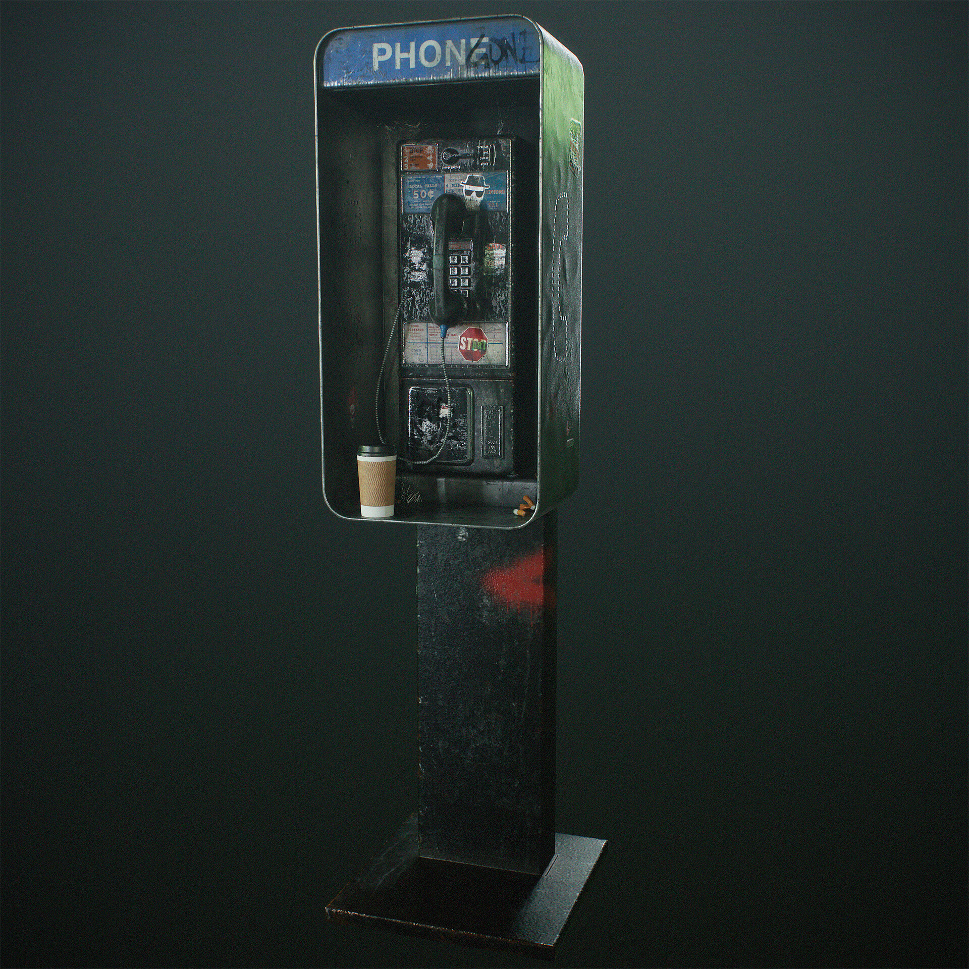 ArtStation - Payphone Game-Ready 3D Model