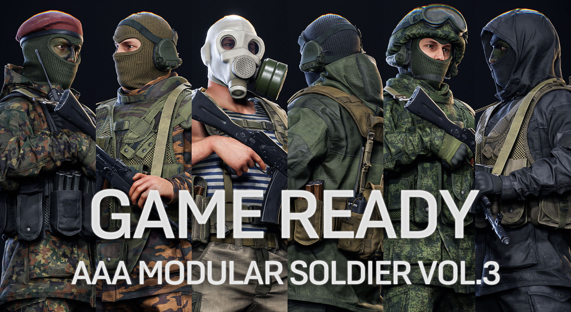 ArtStation - AAA MODULAR SOLDIER PACK Vol3 Low-poly 3D model