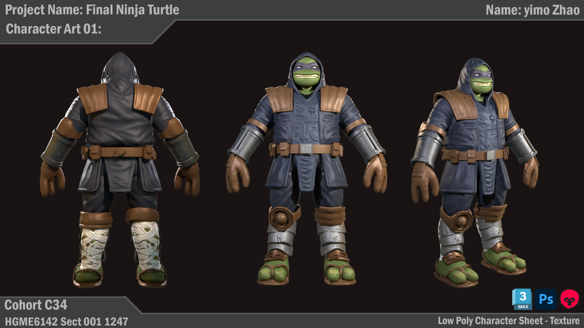ArtStation - 3D Charater Model: Ronin Ninja Turtle