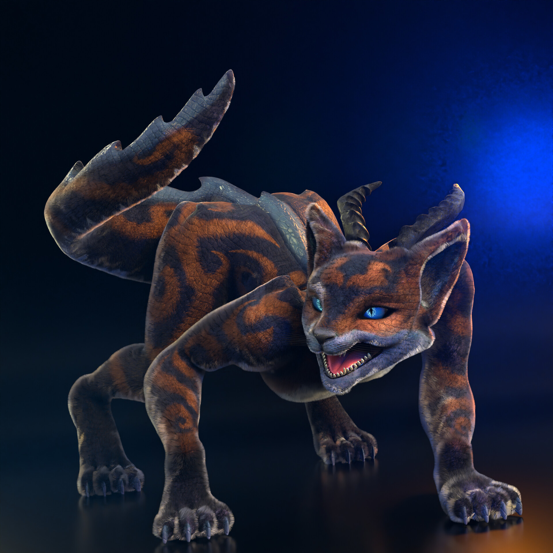 ArtStation - Horned Dragon Fox