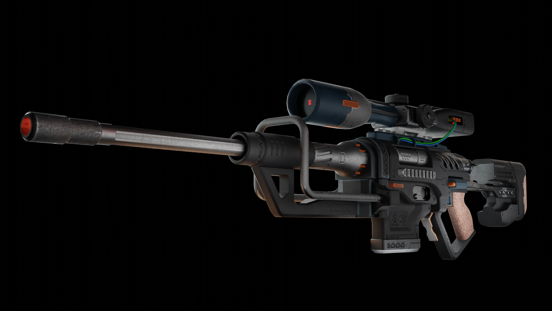 UMMER ISHAQ - Futuristic Sci-Fi Sniper Rifle | High-Detail 3D Model