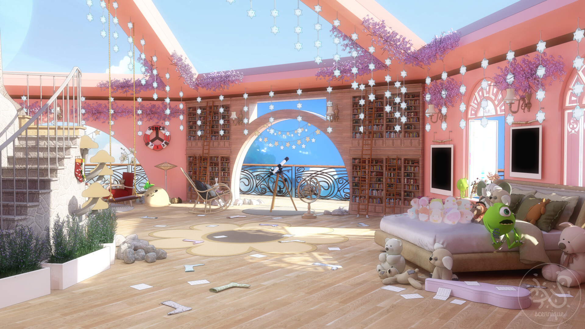 ArtStation - Starry Bedroom