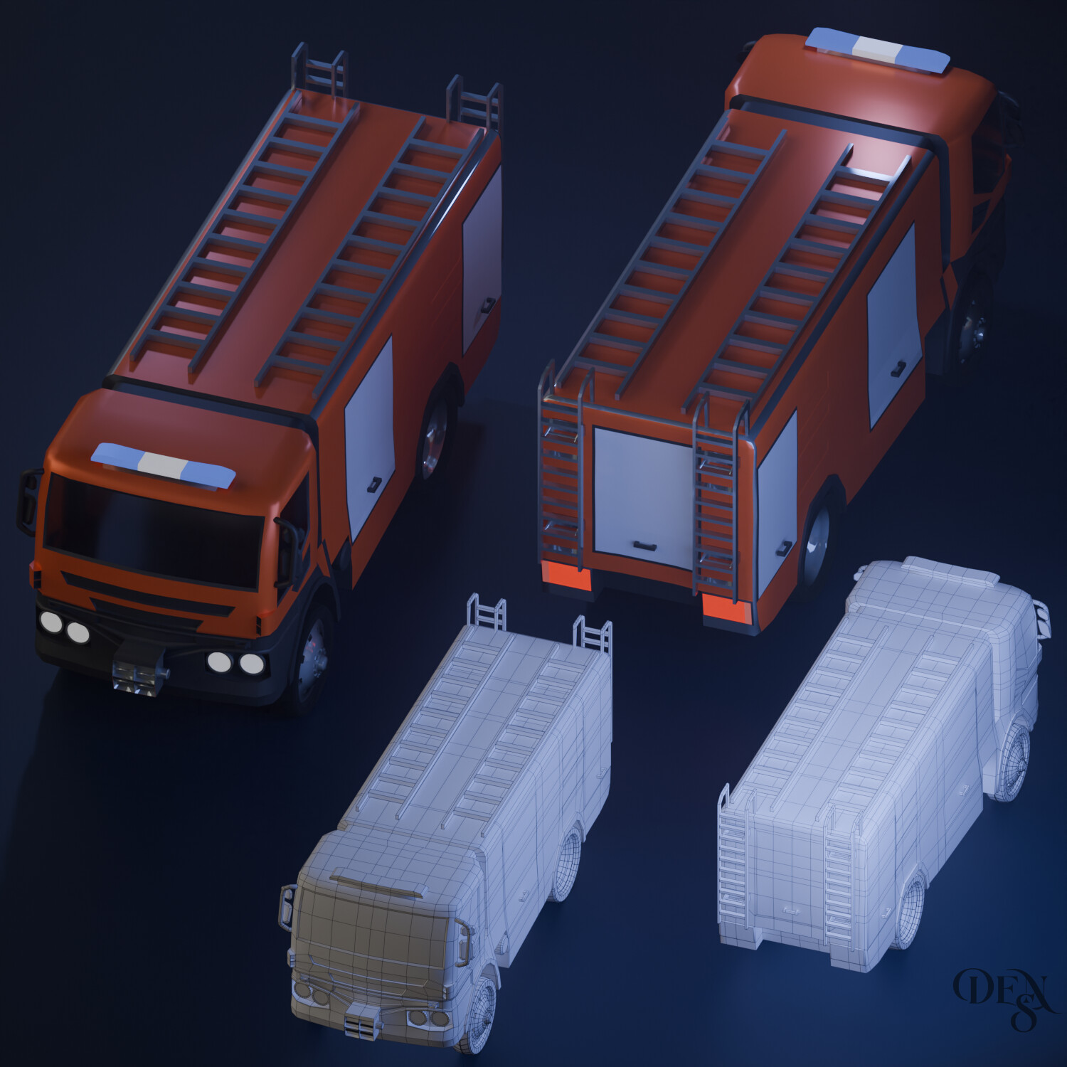 Stepan Denysiuk - Stylized Town - Emergency Vehicle Pack