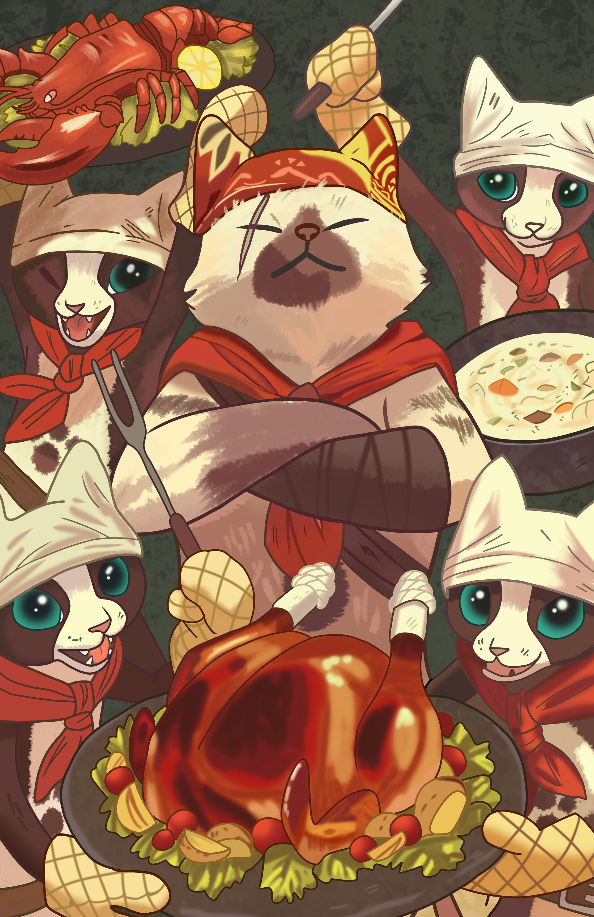 ArtStation - Monster Hunter Chef Palico (Copied by Auhsoj0924)